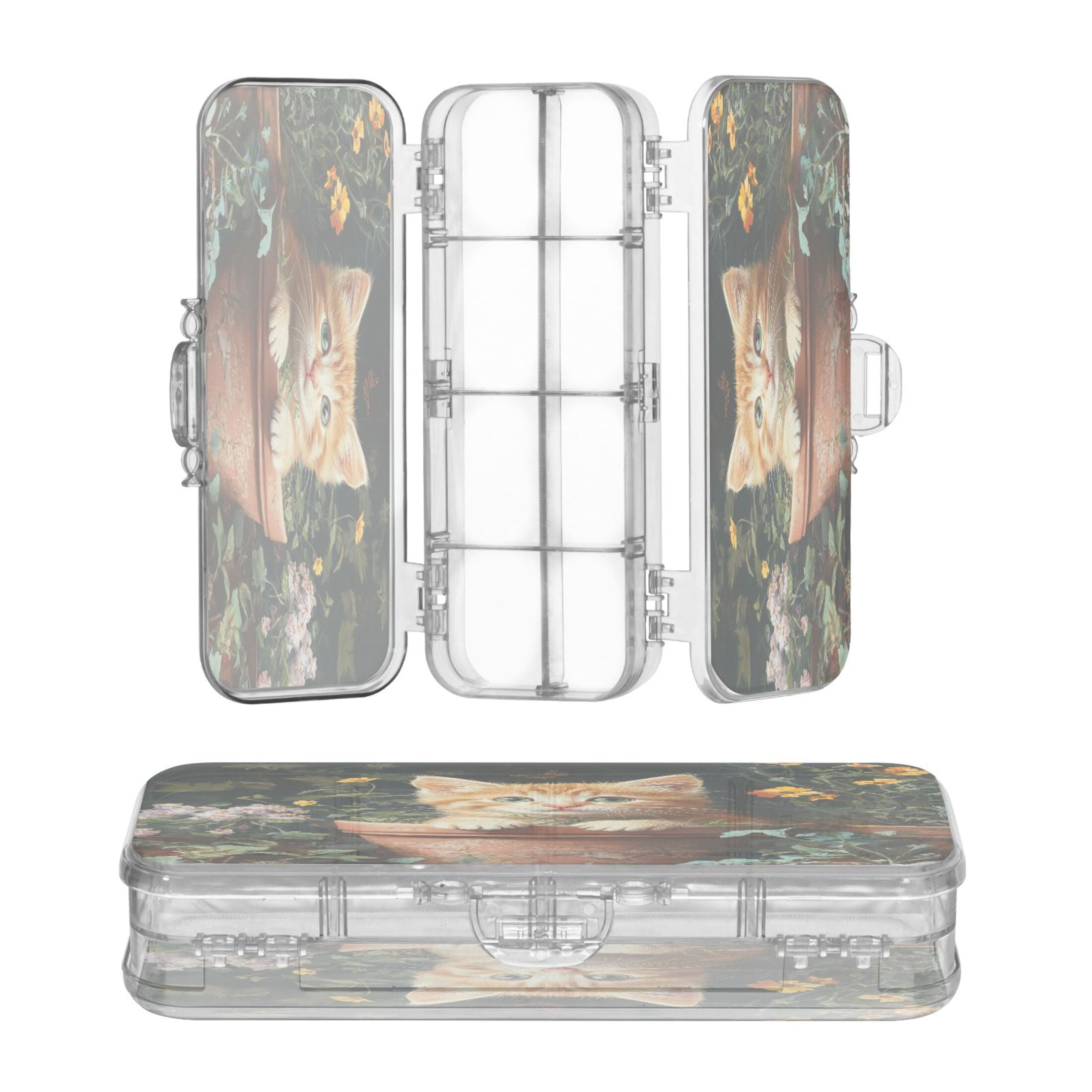 Double Layer Transparent Pen Case Clear Pencil Box Pencil Box Pencil ...