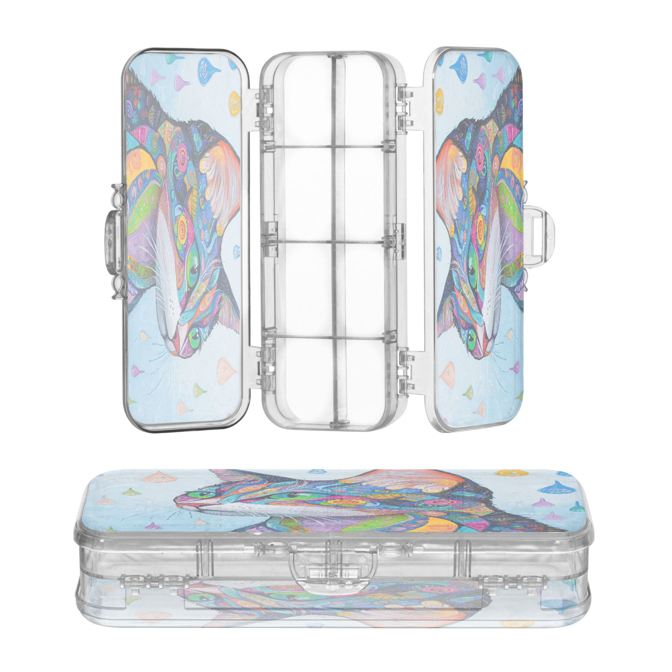 Double Layer Transparent Pen Case Clear Pencil Box Pencil Box Pencil ...