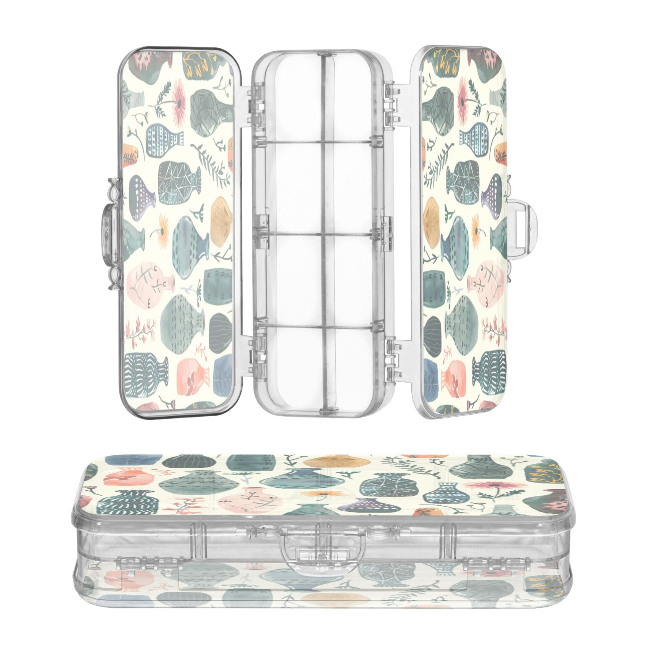 Double Layer Transparent Pen Case Clear Pencil Box Pencil Box Pencil ...