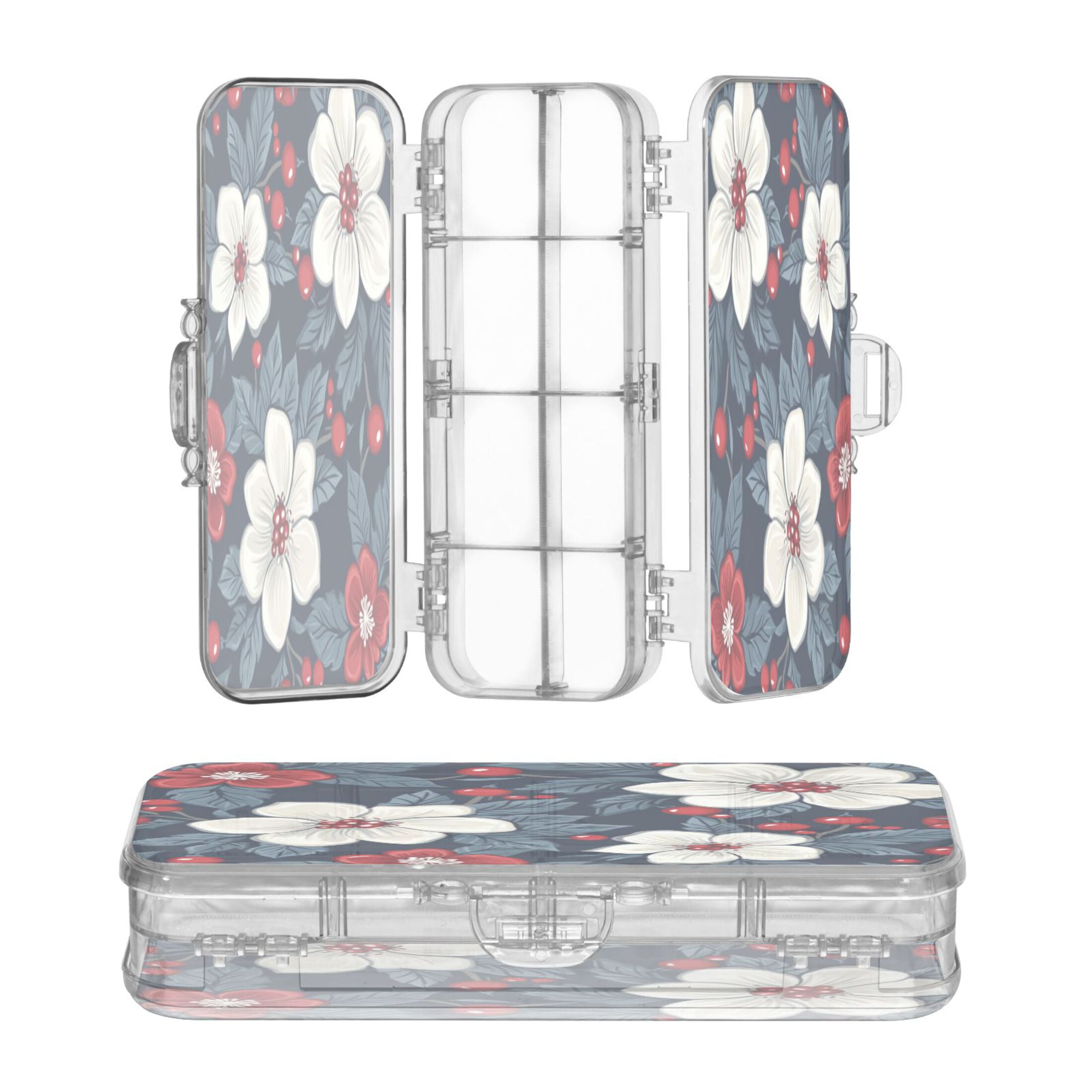 Double Layer Transparent Pen Case Clear Pencil Box Pencil Box Pencil ...
