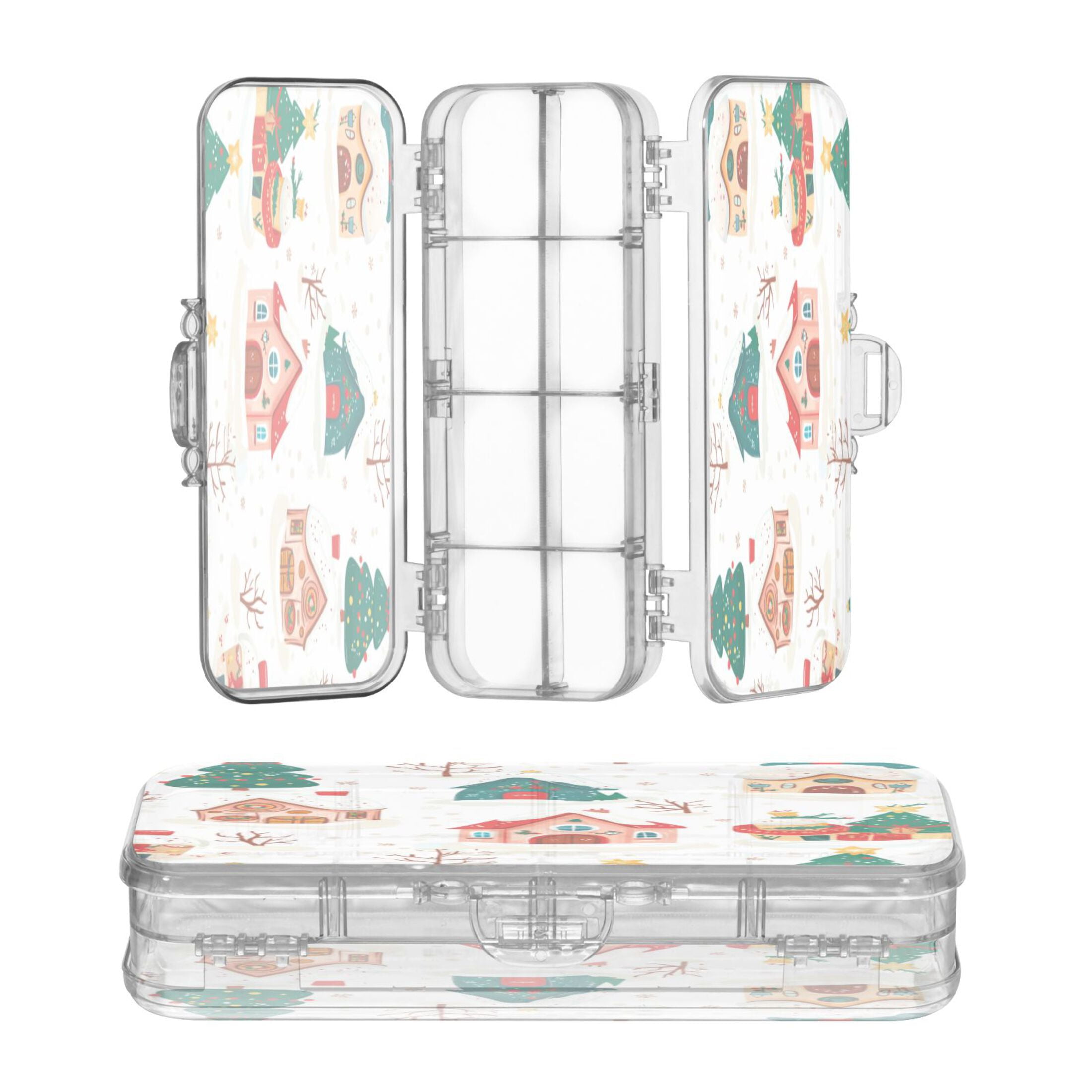 Double Layer Transparent Pen Case Clear Pencil Box Pencil Box Pencil ...