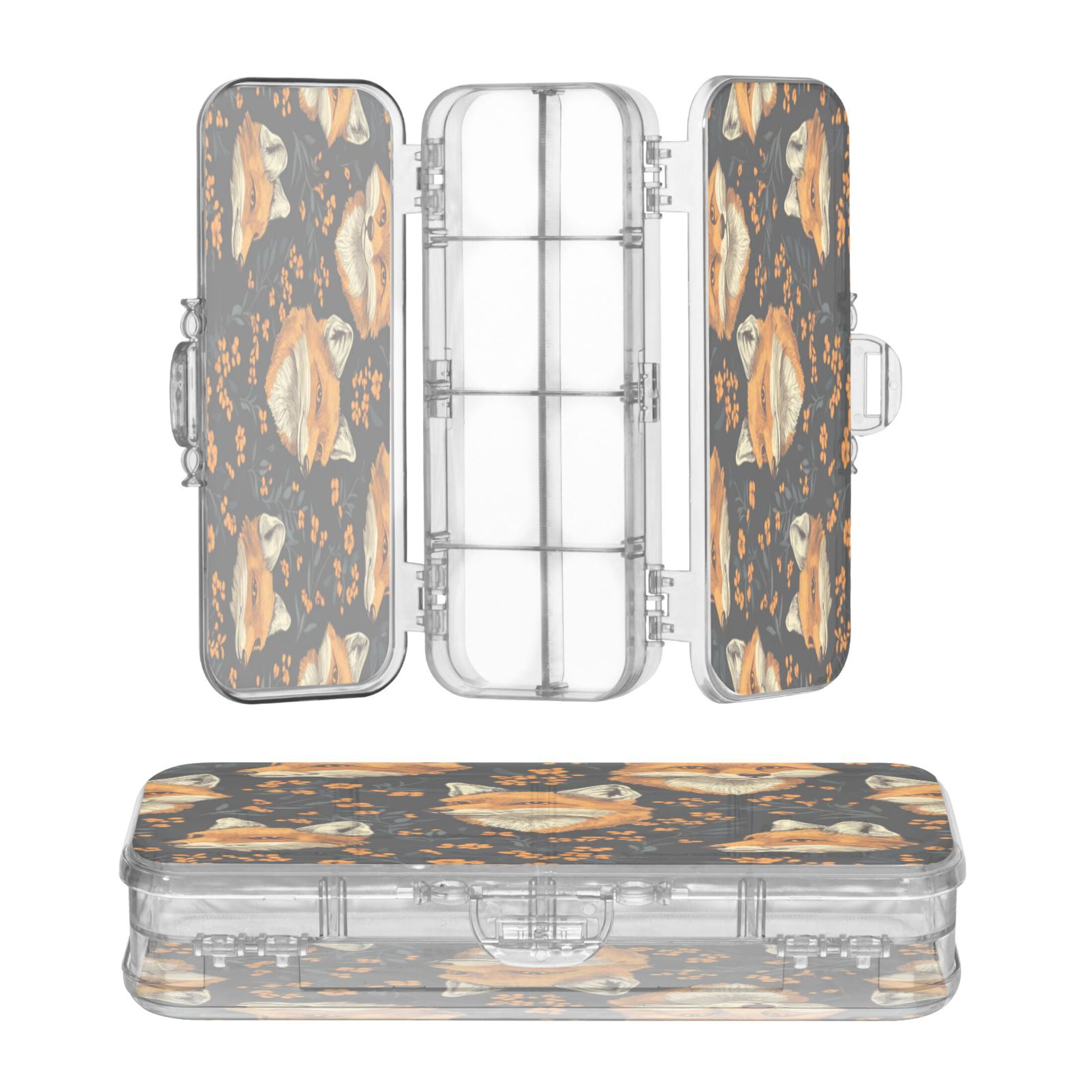 Double Layer Transparent Pen Case Clear Pencil Box Pencil Box Pencil ...
