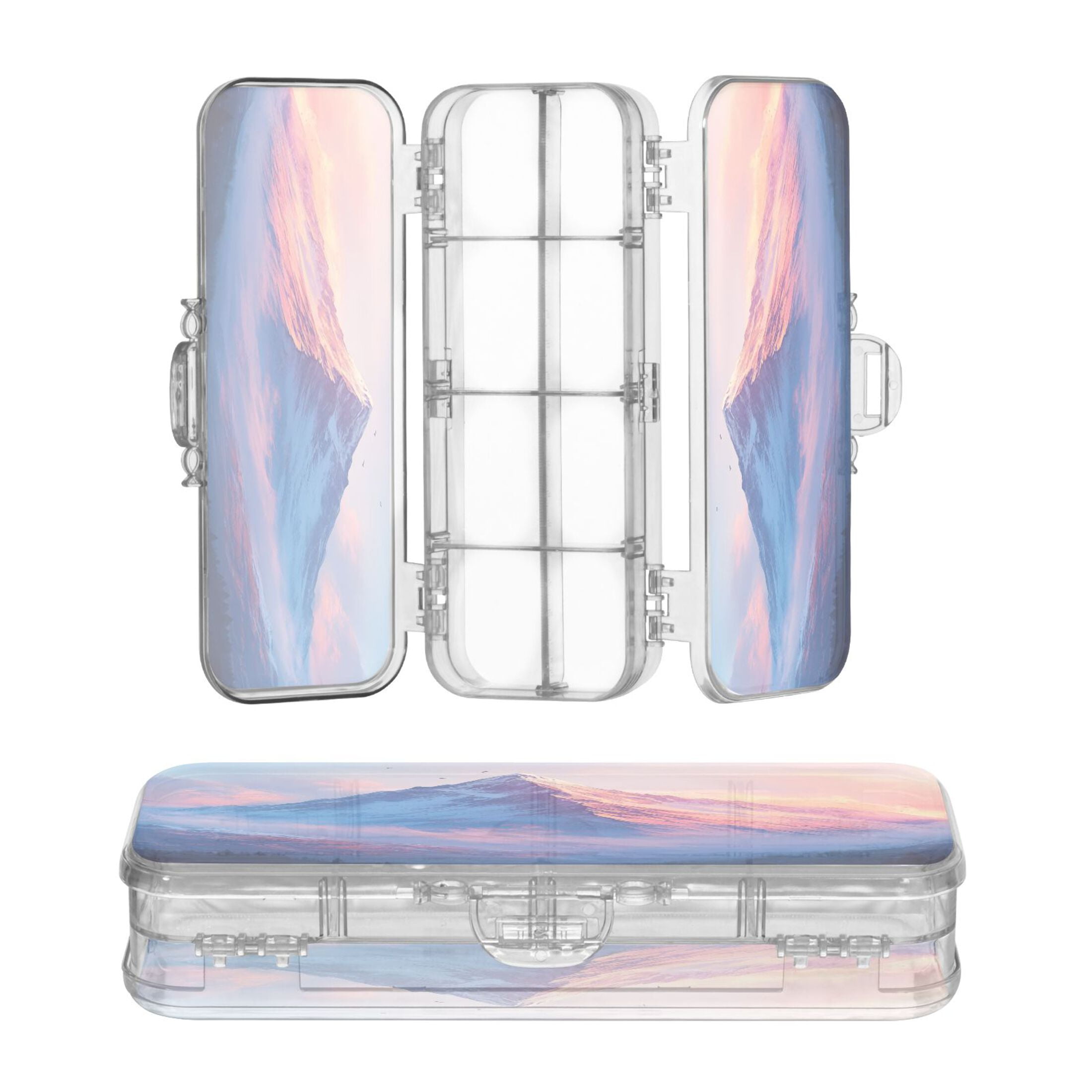 Double Layer Transparent Pen Case Clear Pencil Box Pencil Box Pencil ...