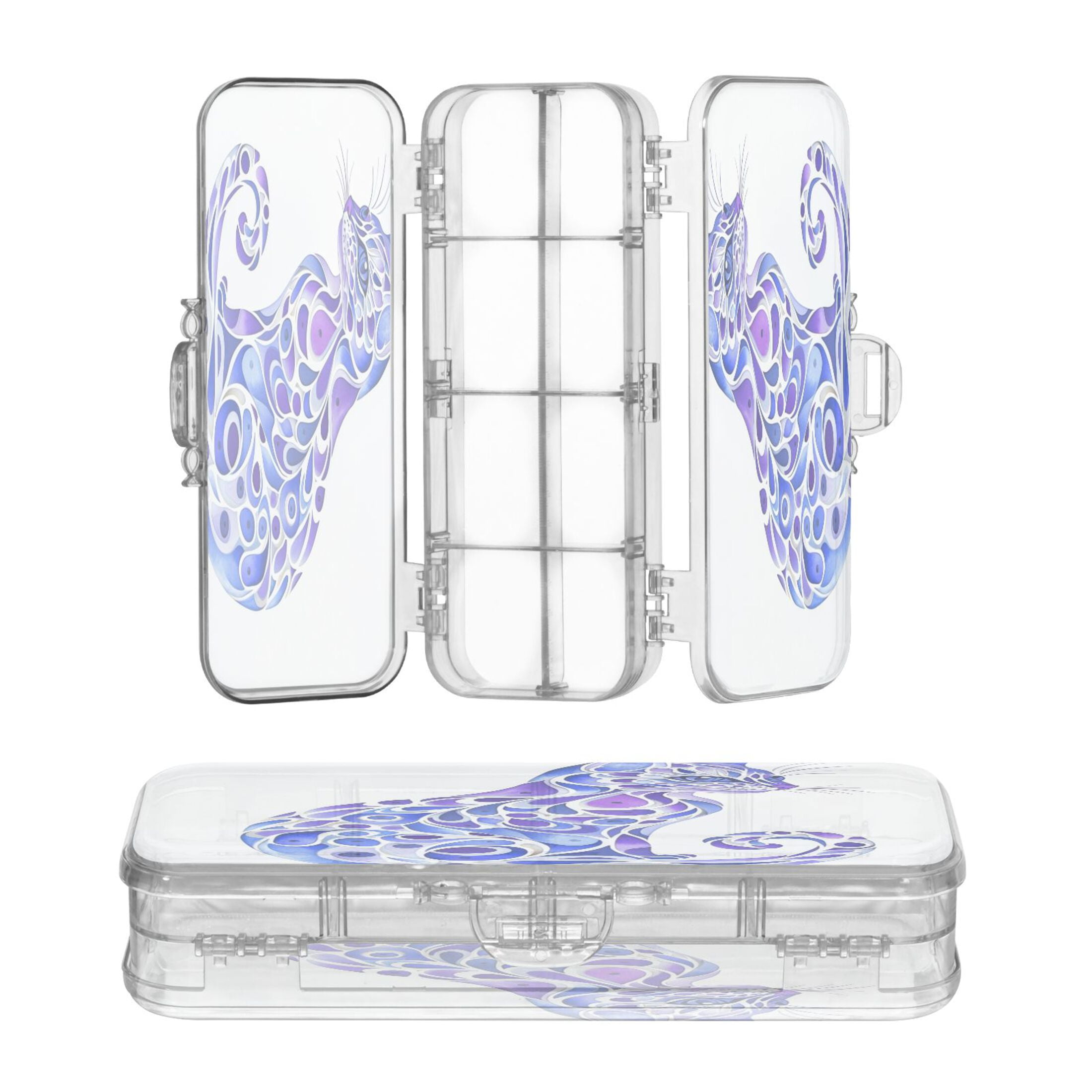 Double Layer Transparent Pen Case Clear Pencil Box Pencil Box Pencil ...