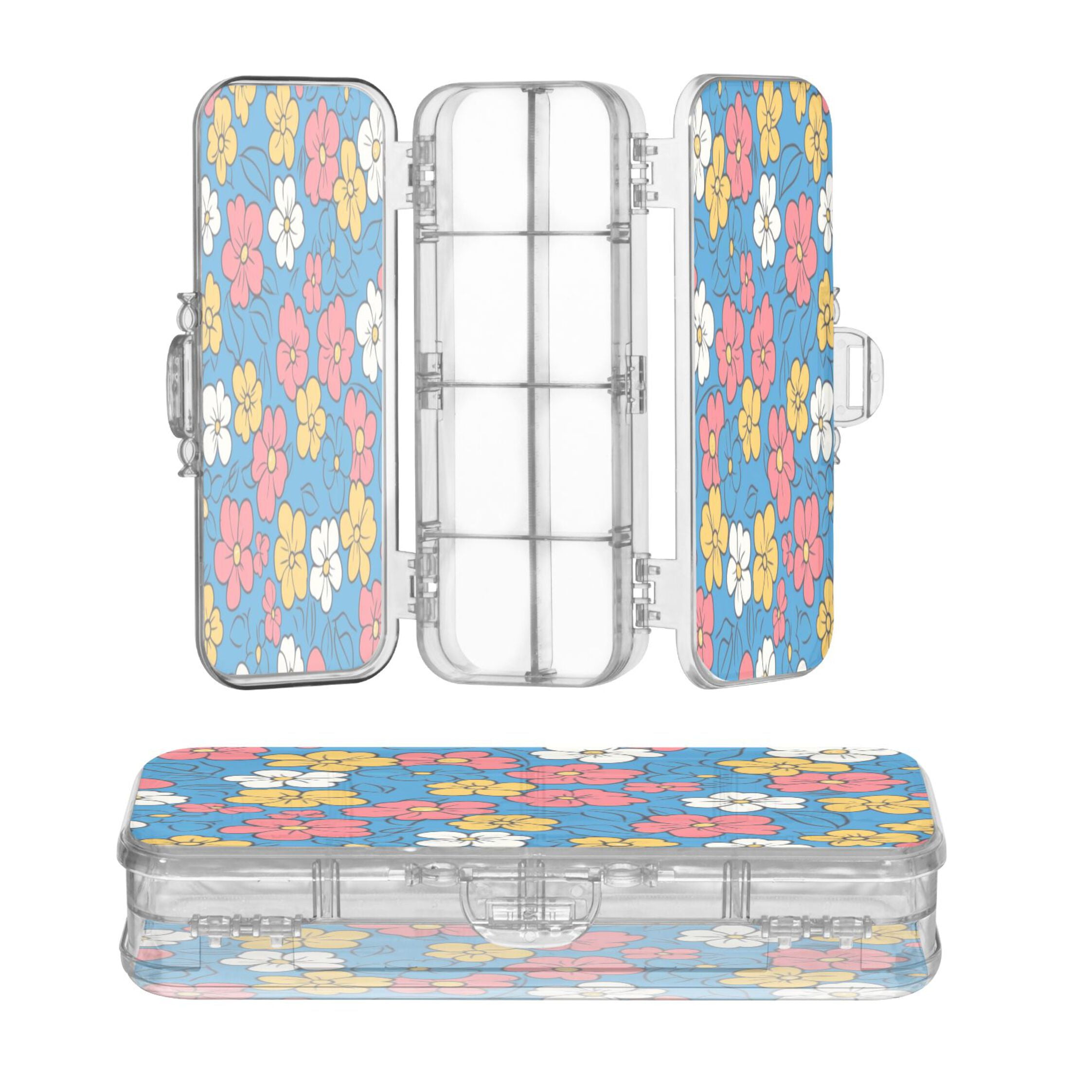 Double Layer Transparent Pen Case Clear Pencil Box Pencil Box Pencil ...