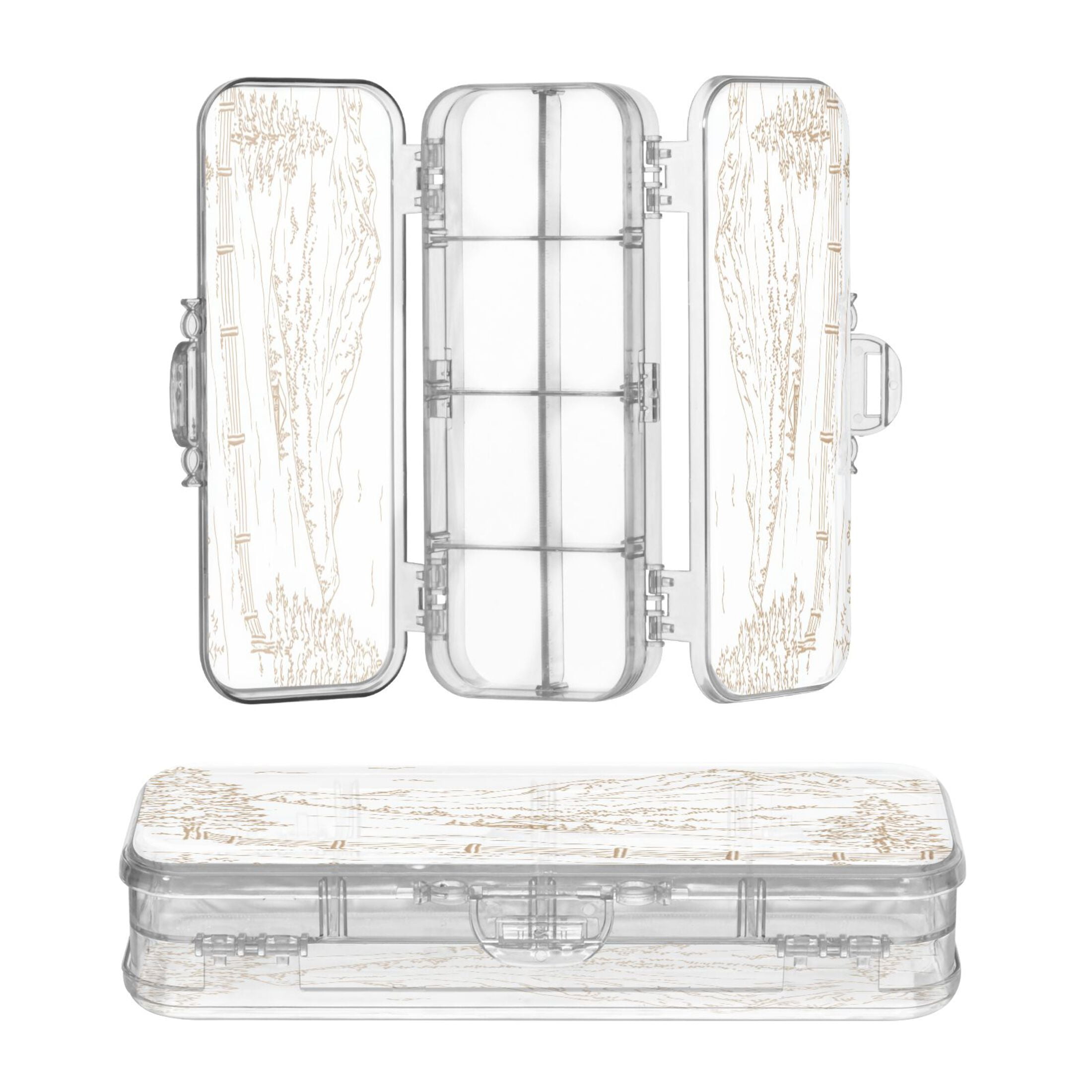 Double Layer Transparent Pen Case Clear Pencil Box Pencil Box Pencil ...