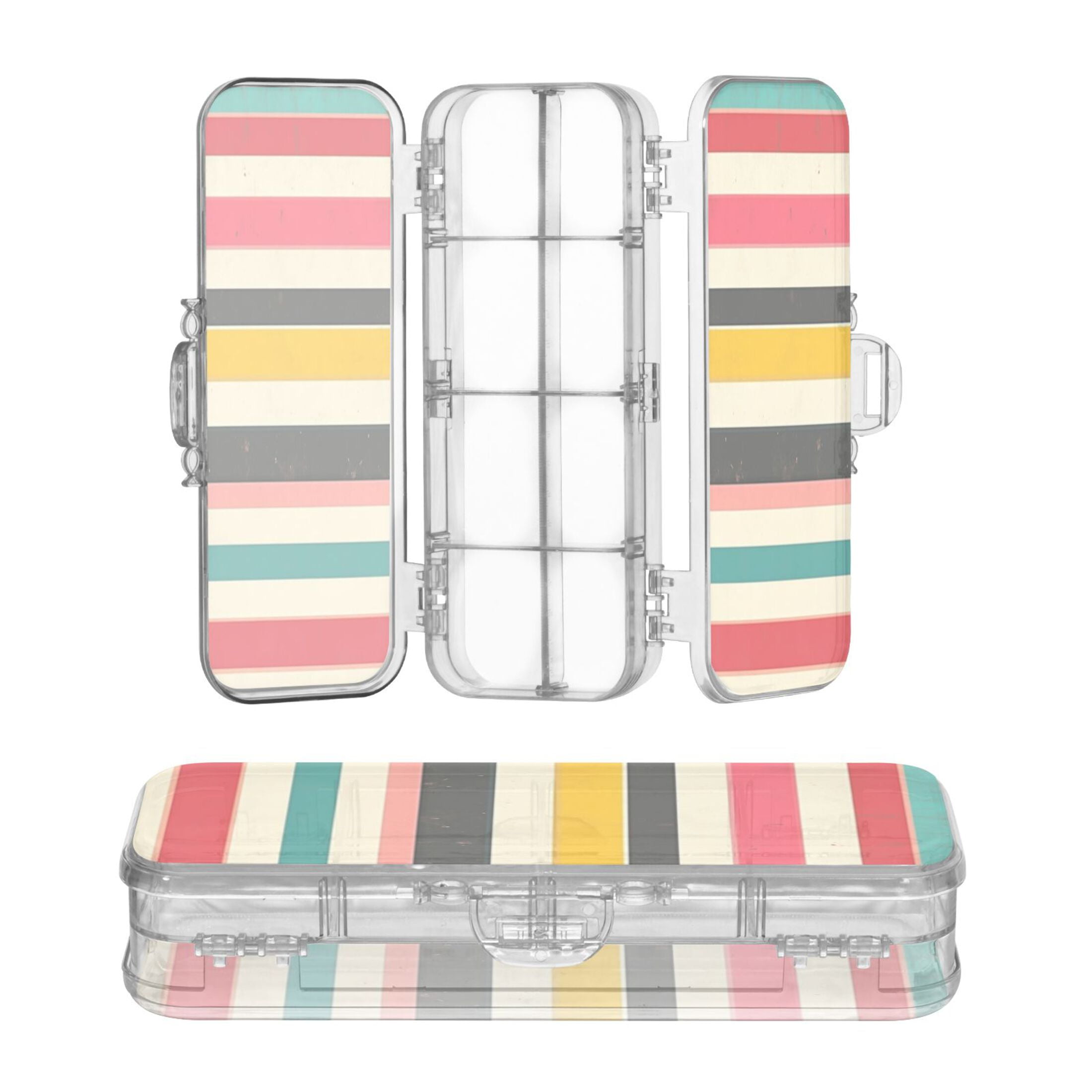 Double Layer Transparent Pen Case Clear Pencil Box Pencil Box Pencil ...