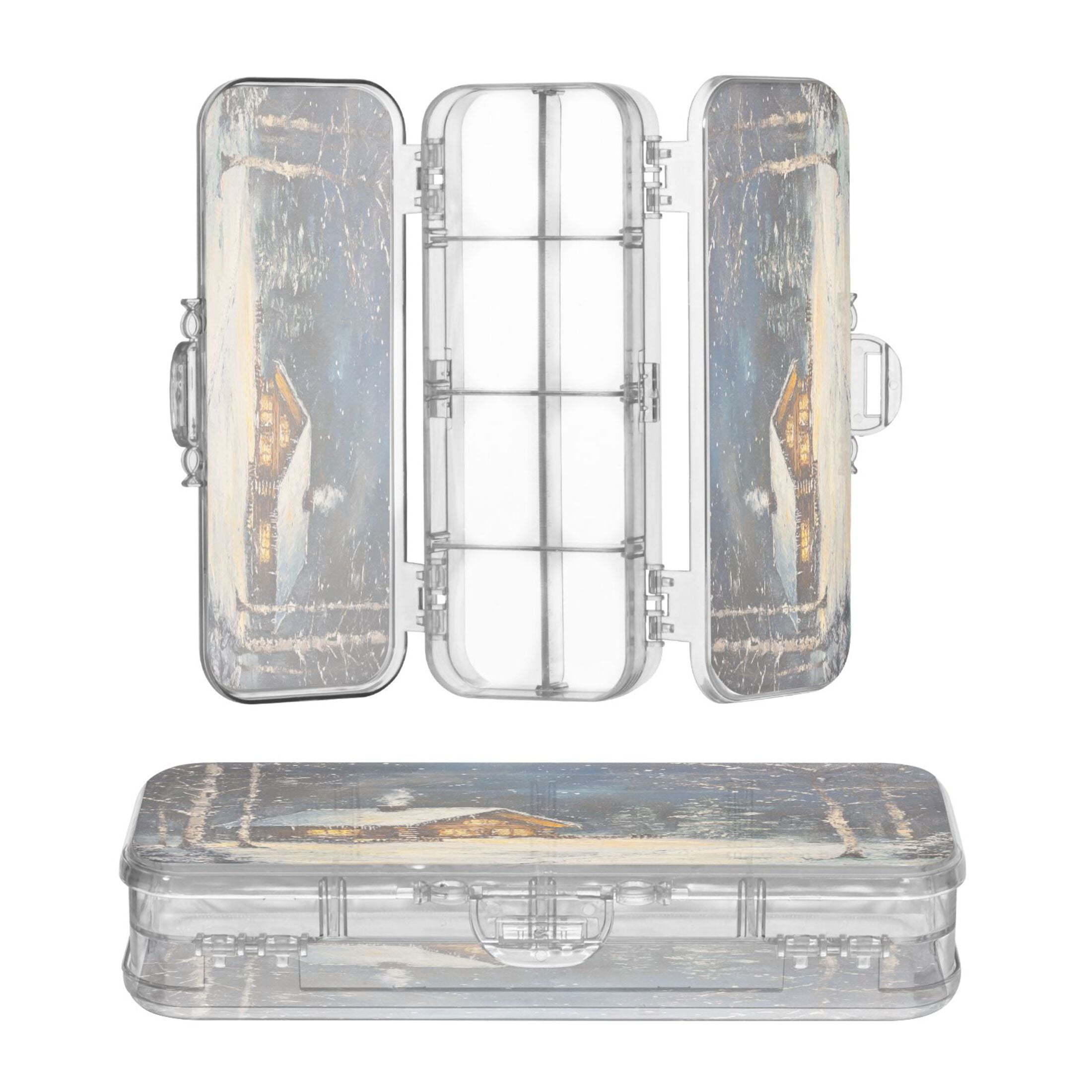 Double Layer Transparent Pen Case Clear Pencil Box Pencil Box Pencil ...