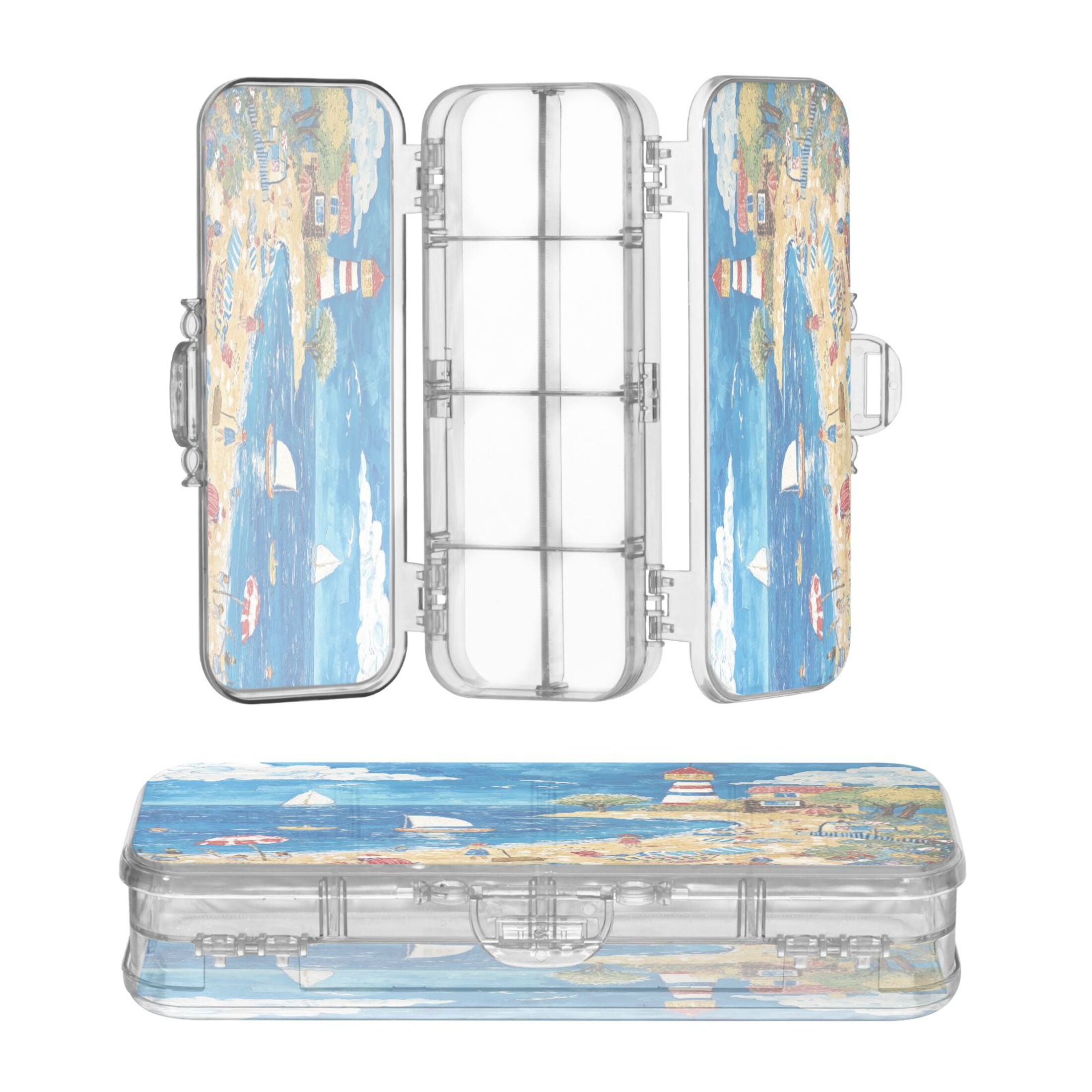Double Layer Transparent Pen Case Clear Pencil Box Pencil Box Pencil ...