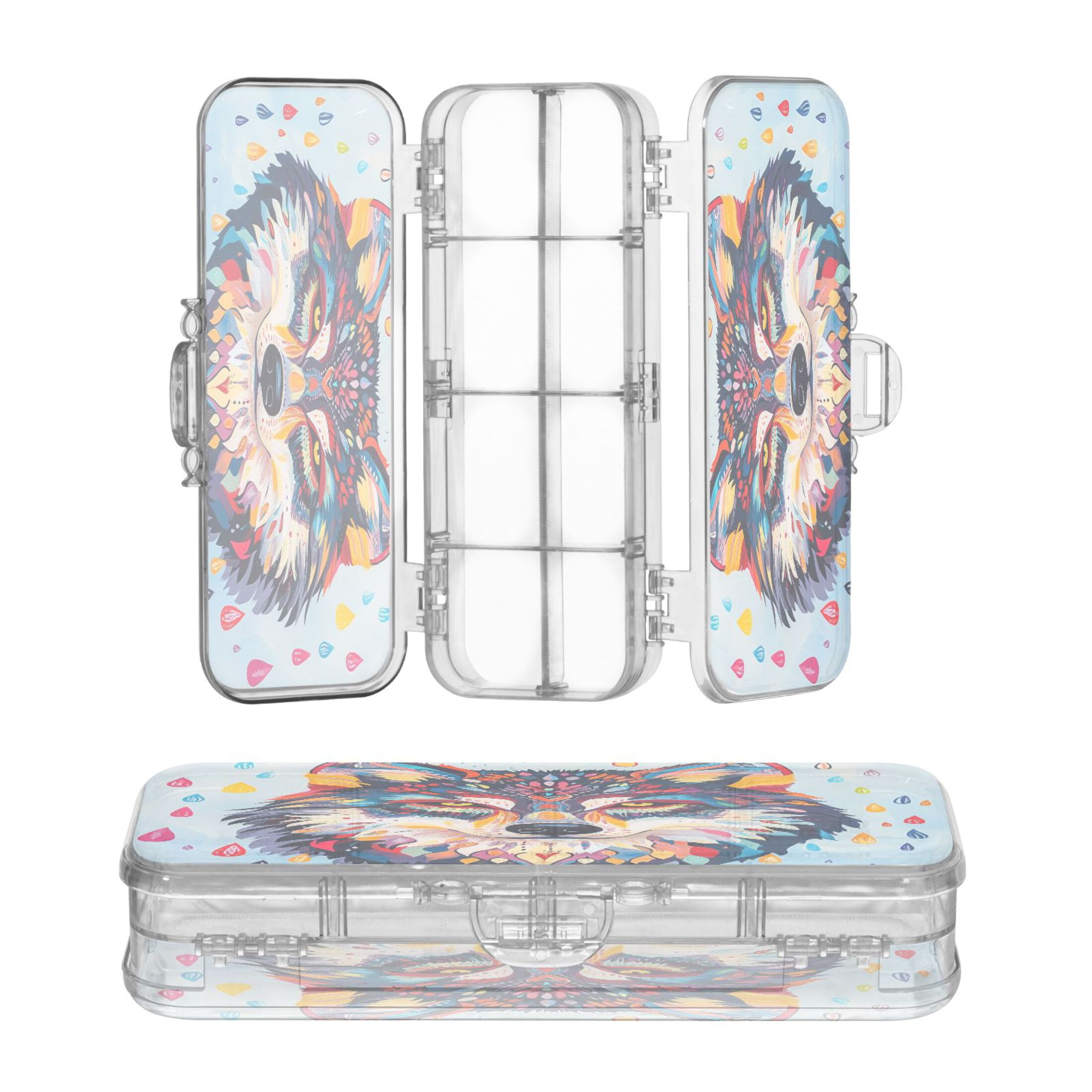 Double Layer Transparent Pen Case Clear Pencil Box Pencil Box Pencil ...