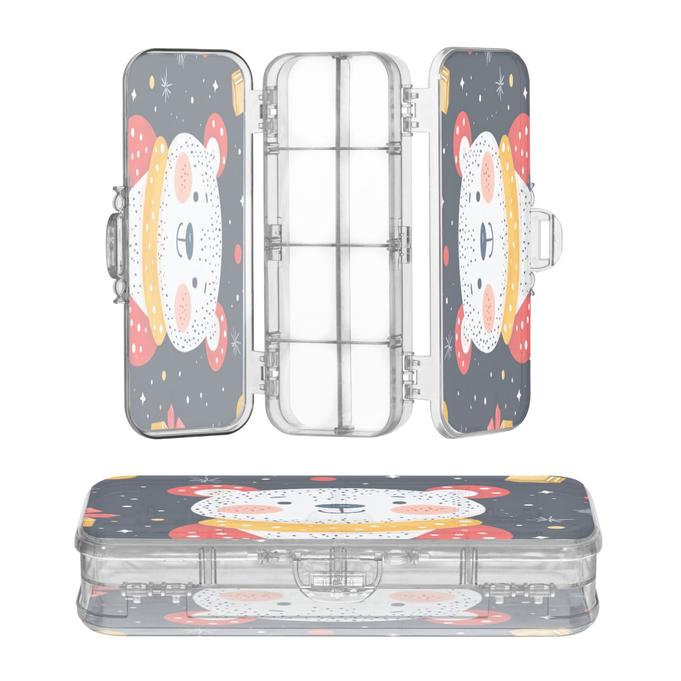 Double Layer Transparent Pen Case Clear Pencil Box Pencil Box Pencil ...