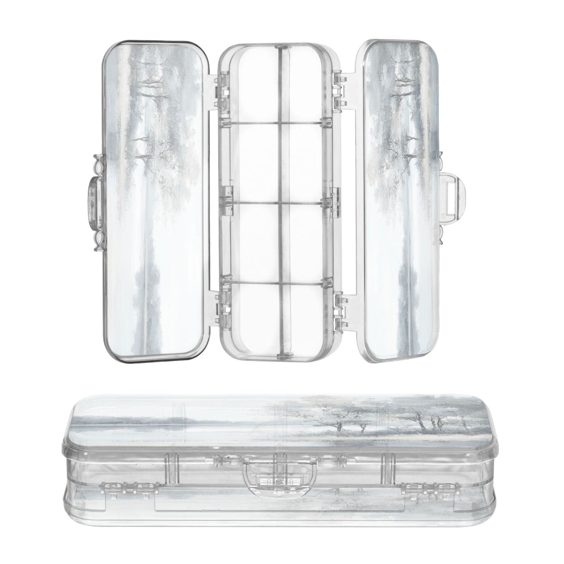 Double Layer Transparent Pen Case Clear Pencil Box Pencil Box Pencil ...