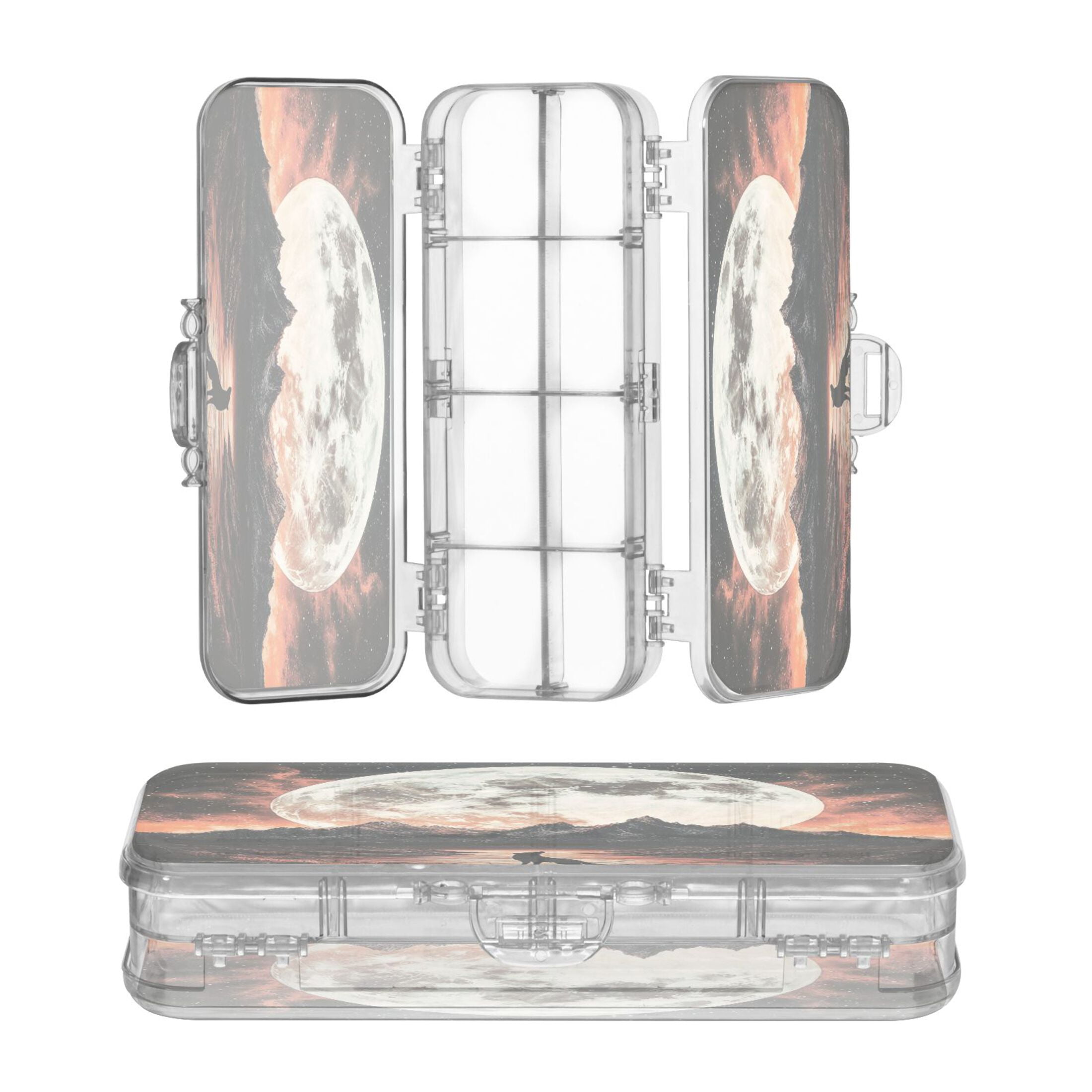 Double Layer Transparent Pen Case Clear Pencil Box Pencil Box Pencil ...