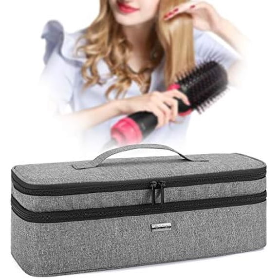 Double-Layer Travel Storage Bag Compatible with One-Step Hair Dryer and ...