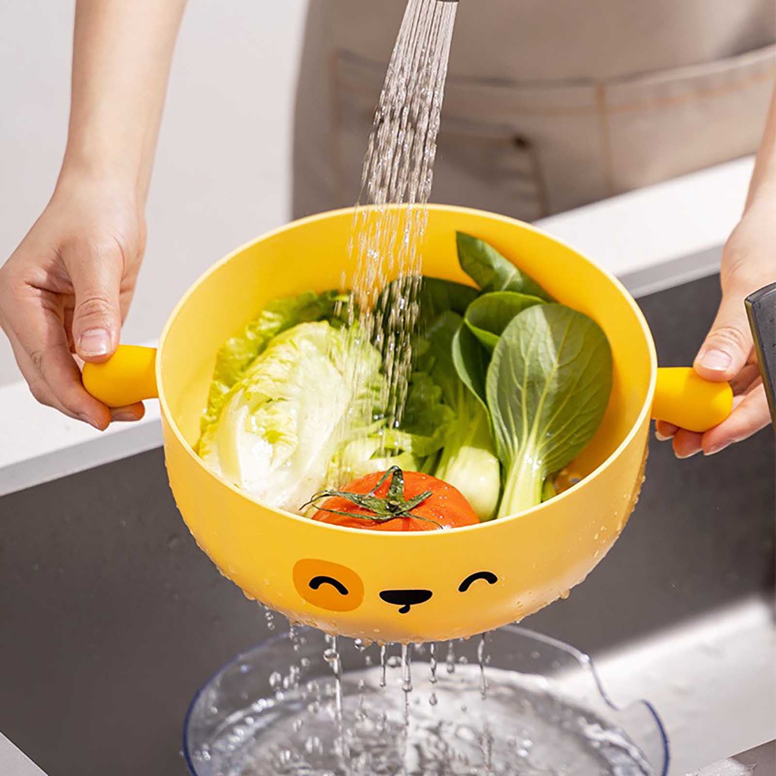 Double Layer Vegetable Washing Basin & Drain New Kitchen Tool For ...