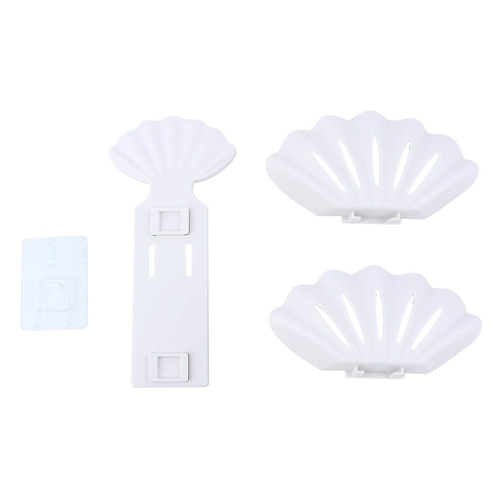 Double Layer Wall Mounted Shell Water-proof Bathroom Storage Rack Shelf ...