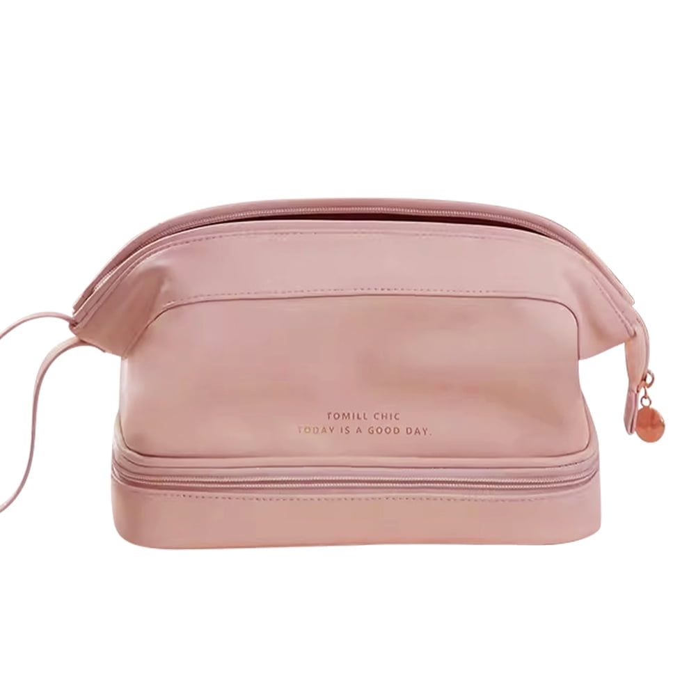 Large Makeup Bag, Double Layer Capacity Waterproof Cosmetic Organizer ...