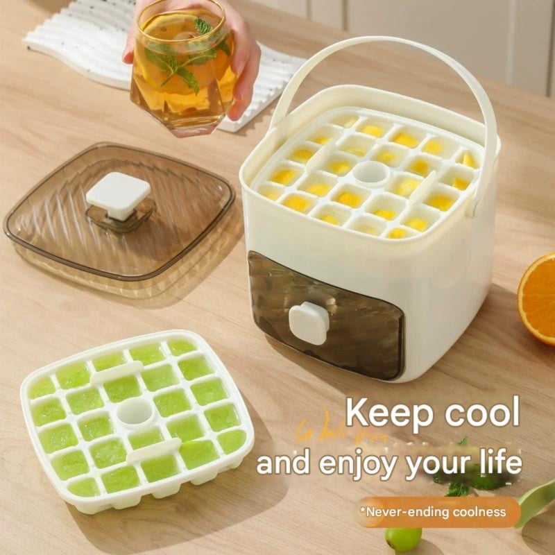 Double-Layer Whiskey Ice Cube Tray with Lid BPA-Free Reusable Plastic ...