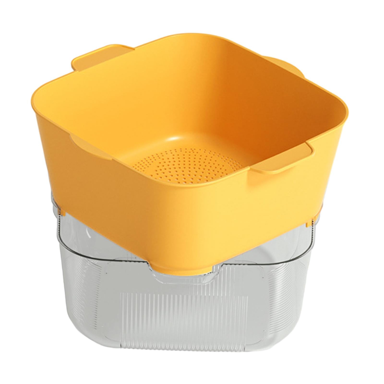 Double Layered Drain Basket Food Container Fruit Vegetable Washing Bowl ...