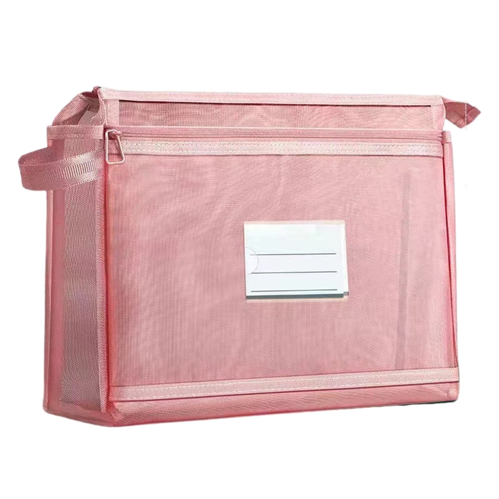Double Layered File Bag Document Organiser with Clear Label Window Book ...