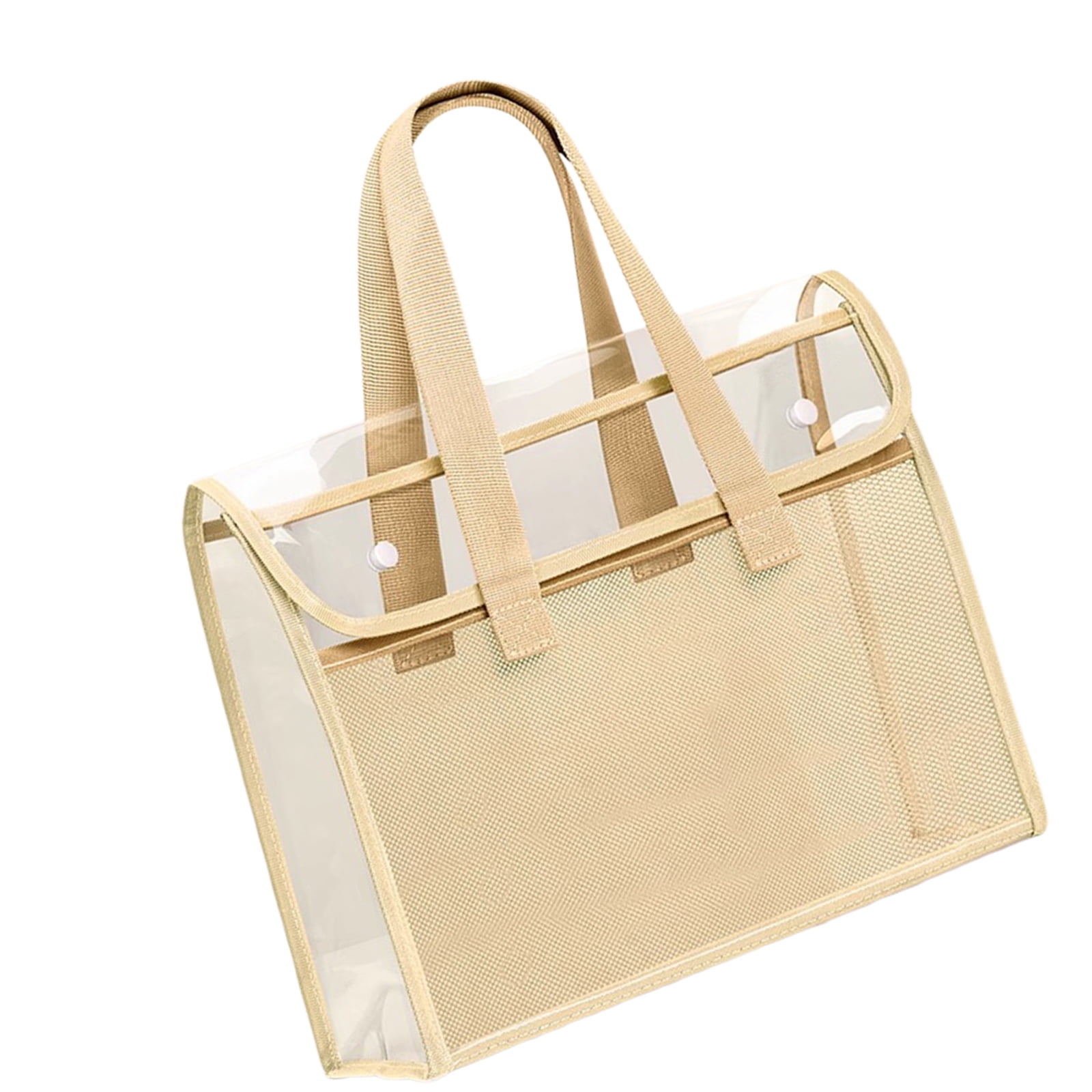Double Layered File Organiser Carrying Bag Clear PVC Document Organiser ...