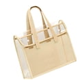 Double Layered File Organiser Carrying Bag Clear PVC Document Organiser ...