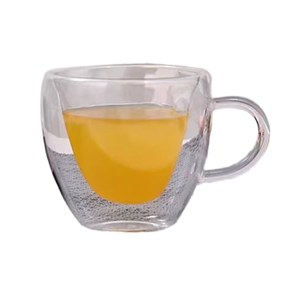 Double Layered Insulated Glass Cup Romantics Heart Shape Drinking Mug ...