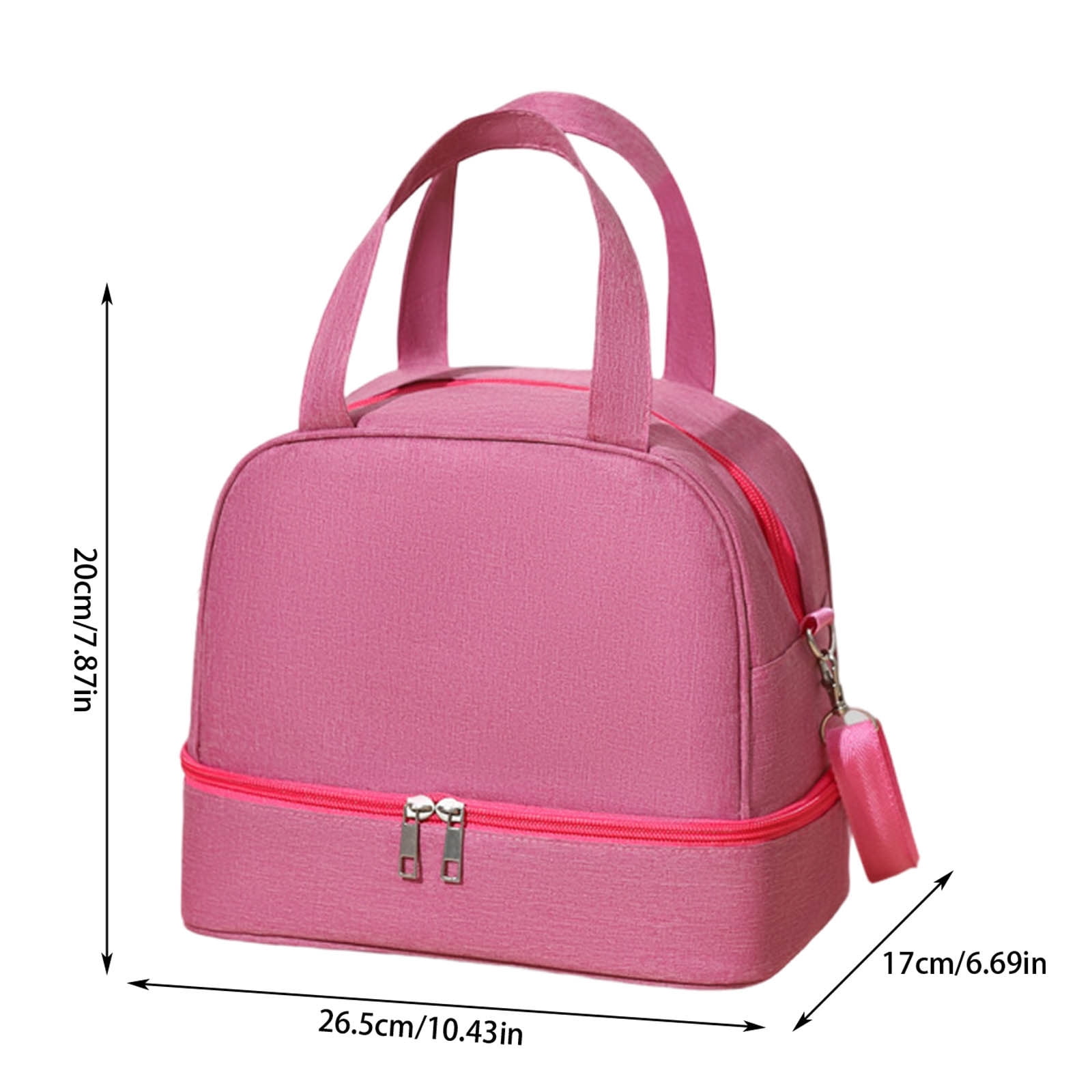 Double Layered Portable Lunch Bag, Large Capacity Insulated Bento Bag ...
