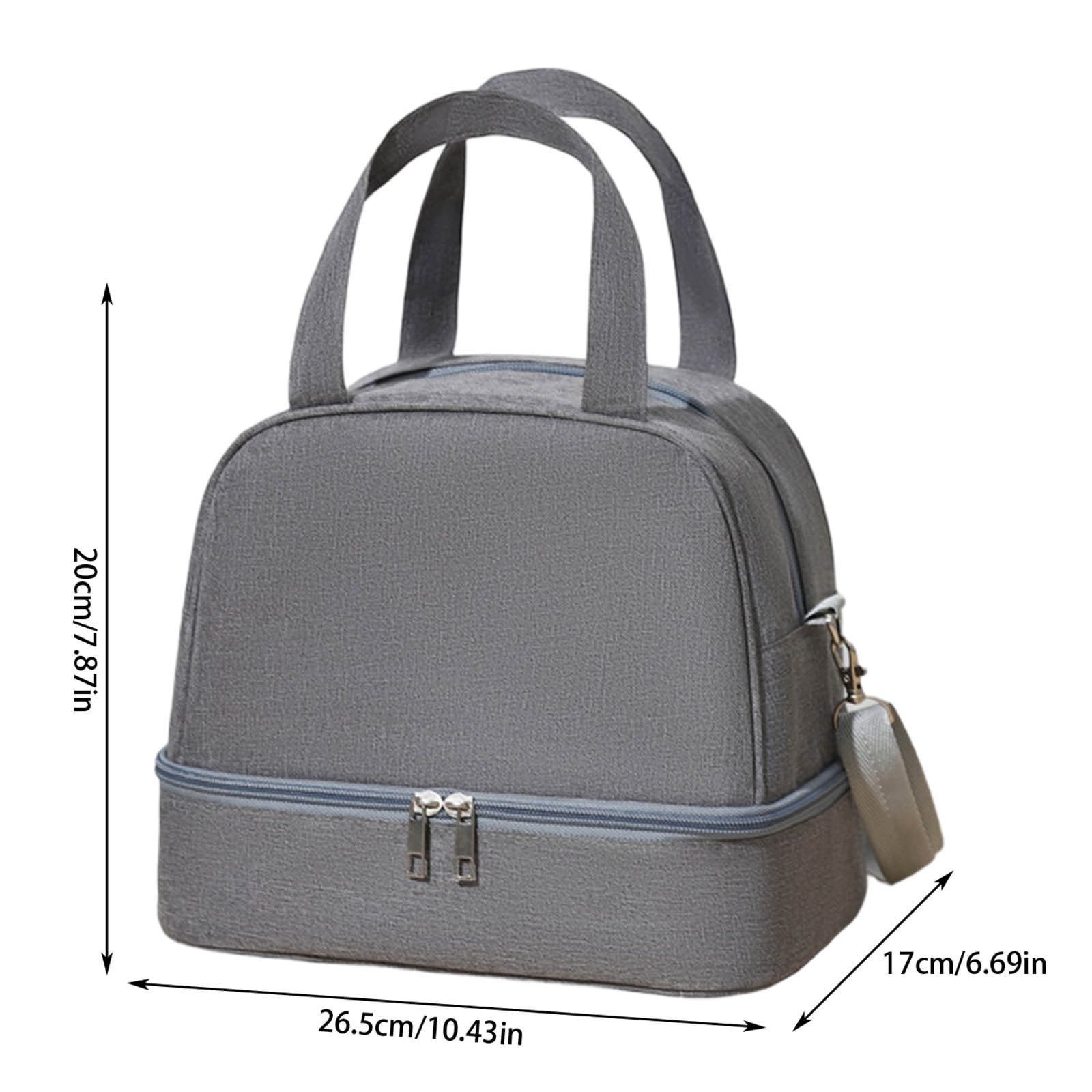 Double Layered Portable Lunch Bag, Large Capacity Insulated Bento Bag ...
