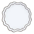 Double Layered Scalloped Edges Table Mat Washable Round Placemat Flower ...