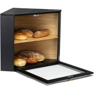 Bamboo Bread Box for Kitchen Countertop, Double Layer Bread Container ...