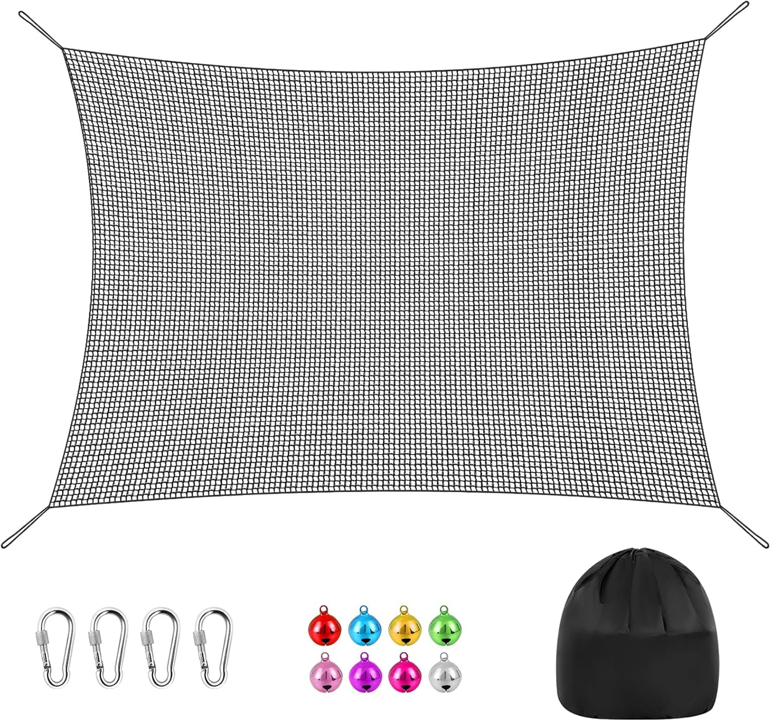 Double Layers Climbing Cargo Net - 9.9FT x 9.9FT Heavy Duty Playground ...