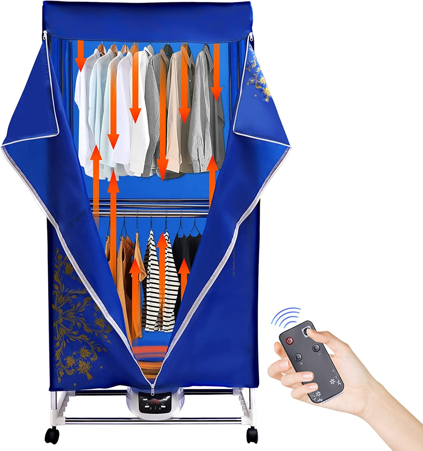 Double Layers Portable Clothes Dryer, 1200-1500W Folding Electric with ...