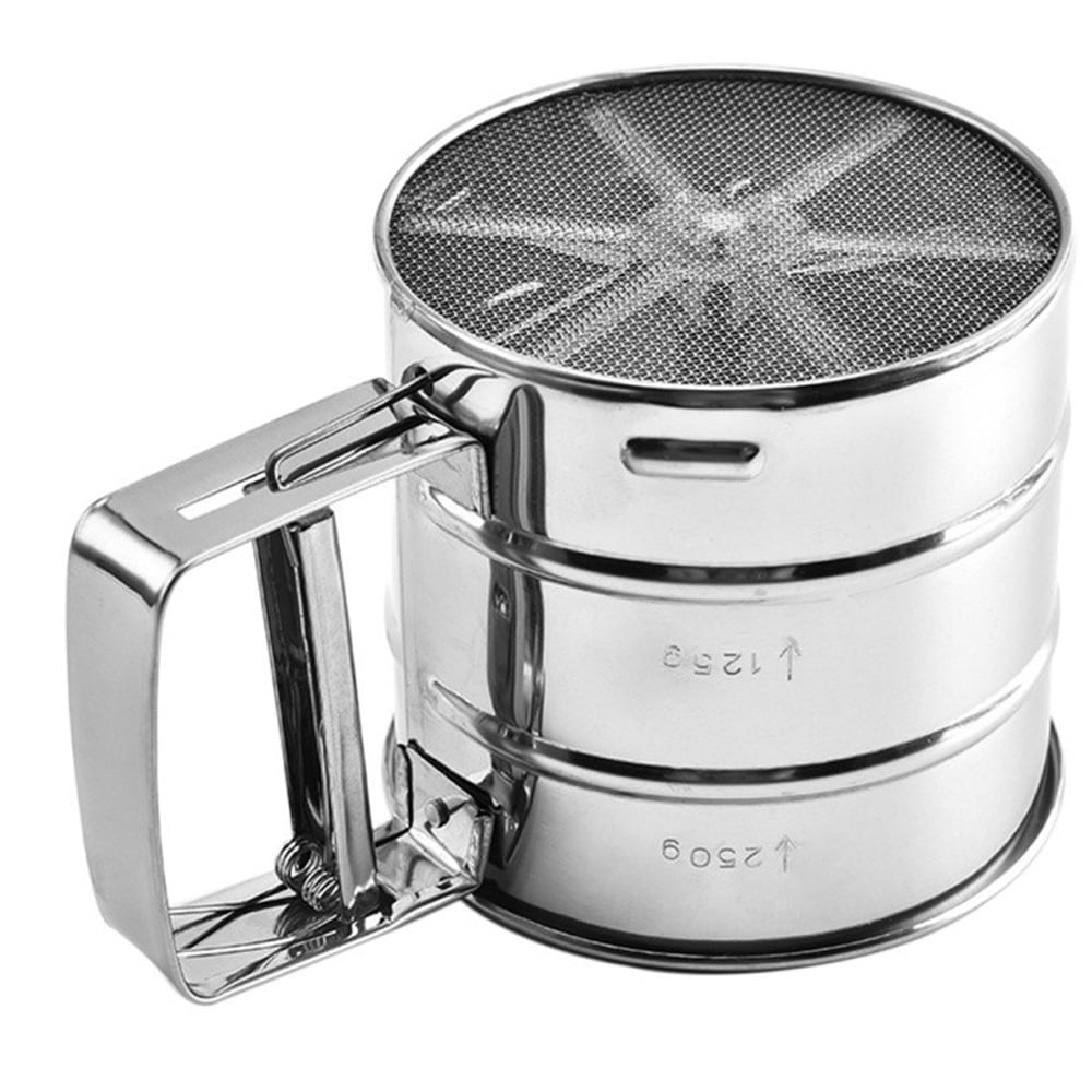 Double Layers Sieve Stainless Steel Hand-held Flour Sifter for Baking ...