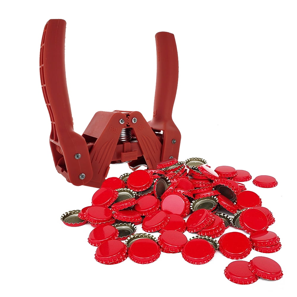 Double Lever Capper with Red Crown Oxygen Absorbing Beer Bottle Caps ...