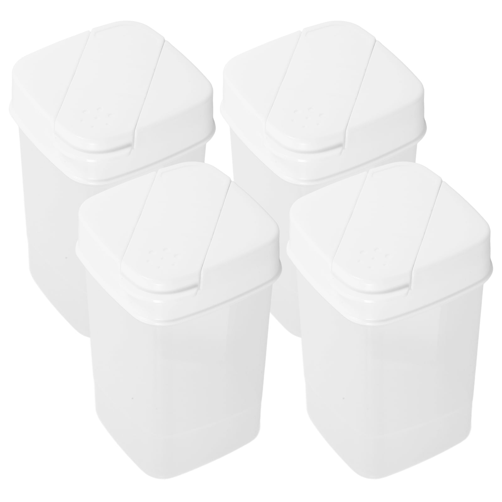 4pcs Transparent Salt Pepper Shaker Container with Lid Sugar Jar Holder ...