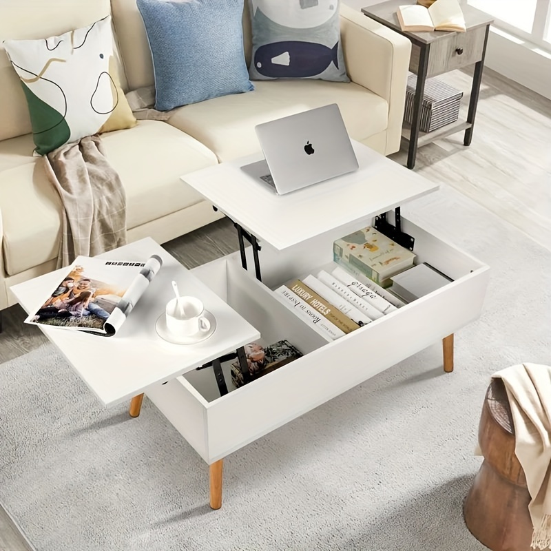 Double Lift Top Coffee Table with Separate and Hidden Storage ...