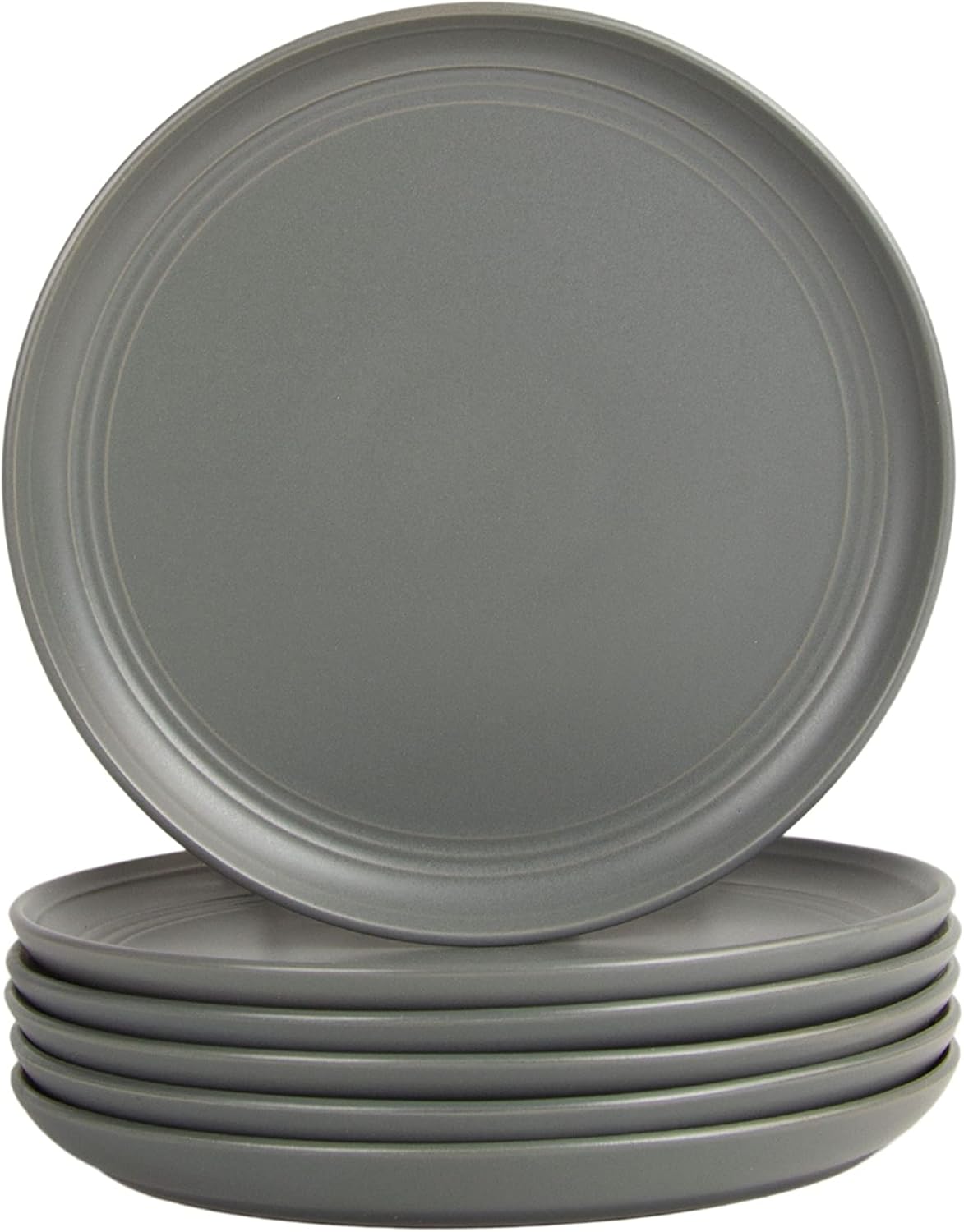 Double Line 10.5" Dinner Plate, Set of 6 (1 Pack), White - Walmart.com