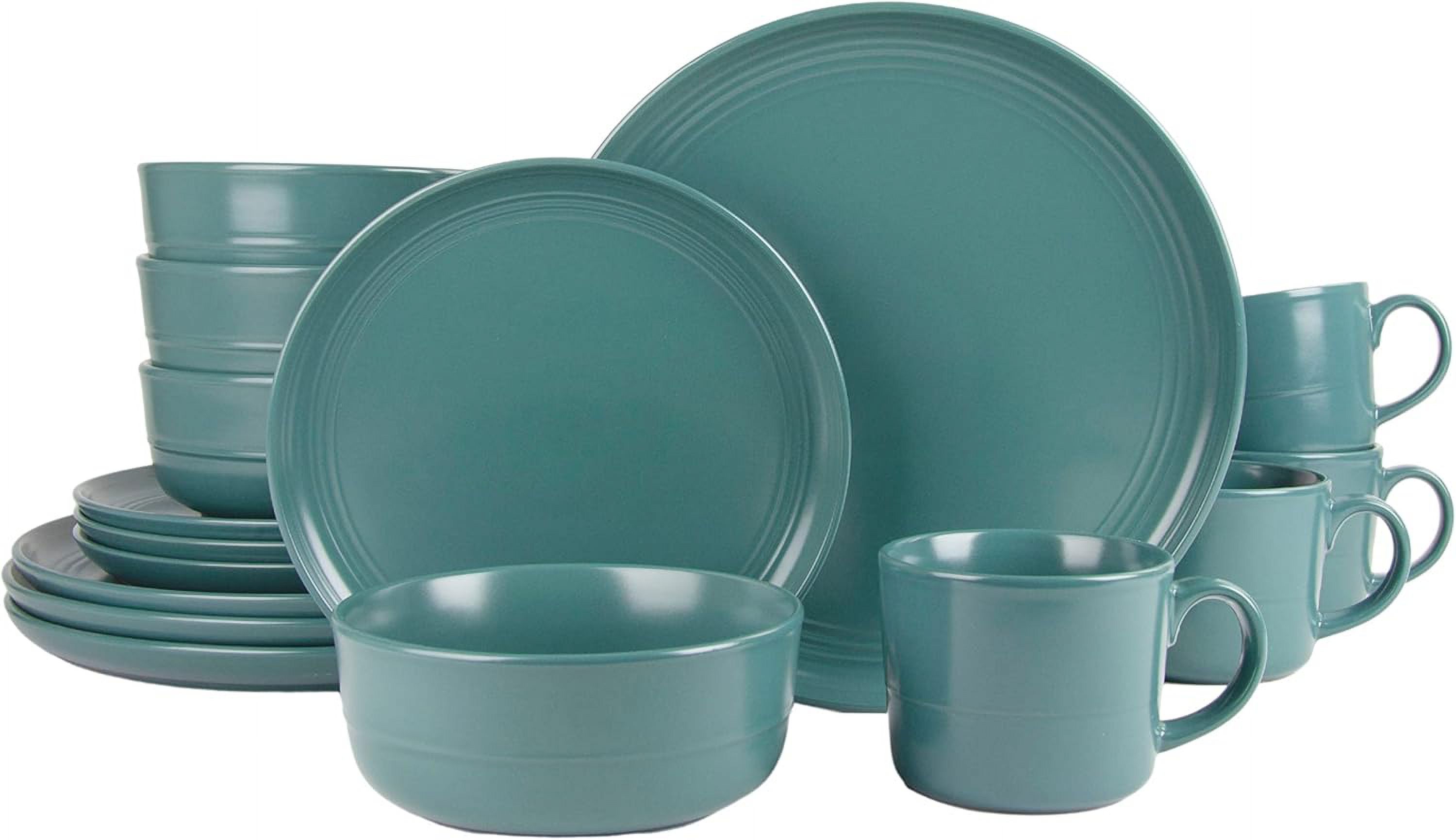 Double Line 16 Piece Dinnerware Set, Emerald Green - Walmart.com