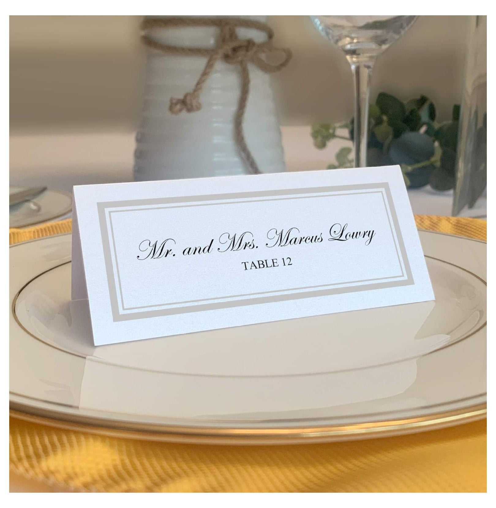 Double Line Border Place Cards, Silver (Choose Color), Set of 150, Pre ...