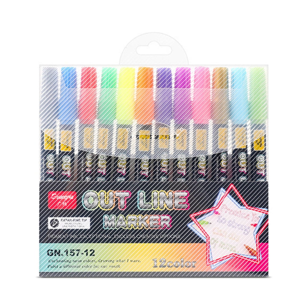 Double Line Contour Pen Single-ended Marker Long-Lasting Special Craft ...
