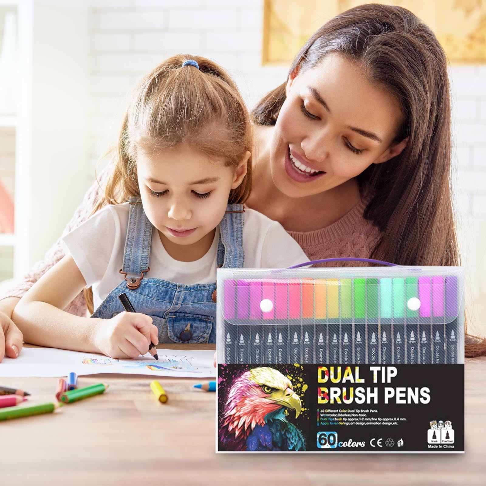 Double Line Highlighter Marker Pen Set - 24 Vibrant Colors, 3ml Ink ...