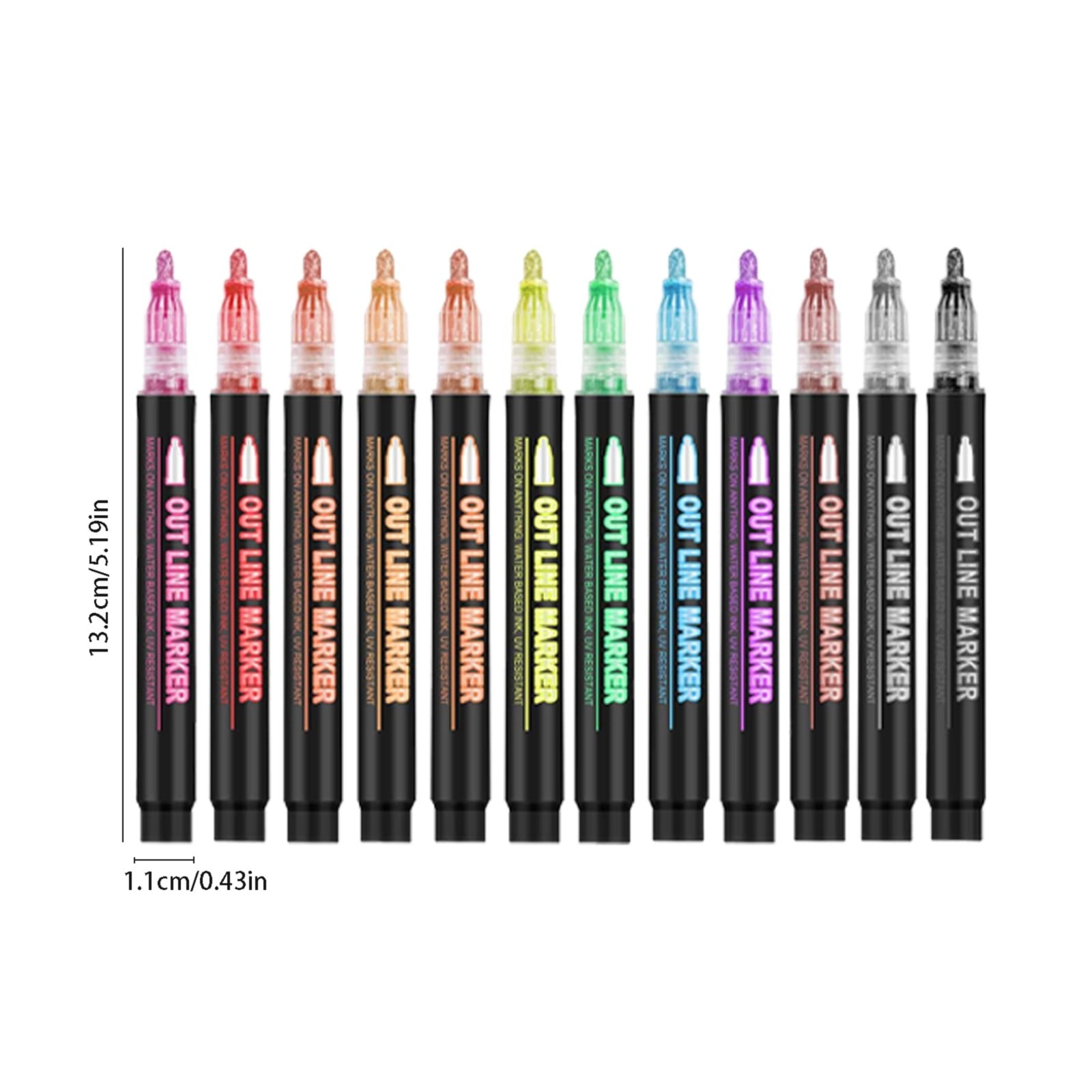 Double Line Outline Markers 36 Colors Super Squiggles Outline Marker ...