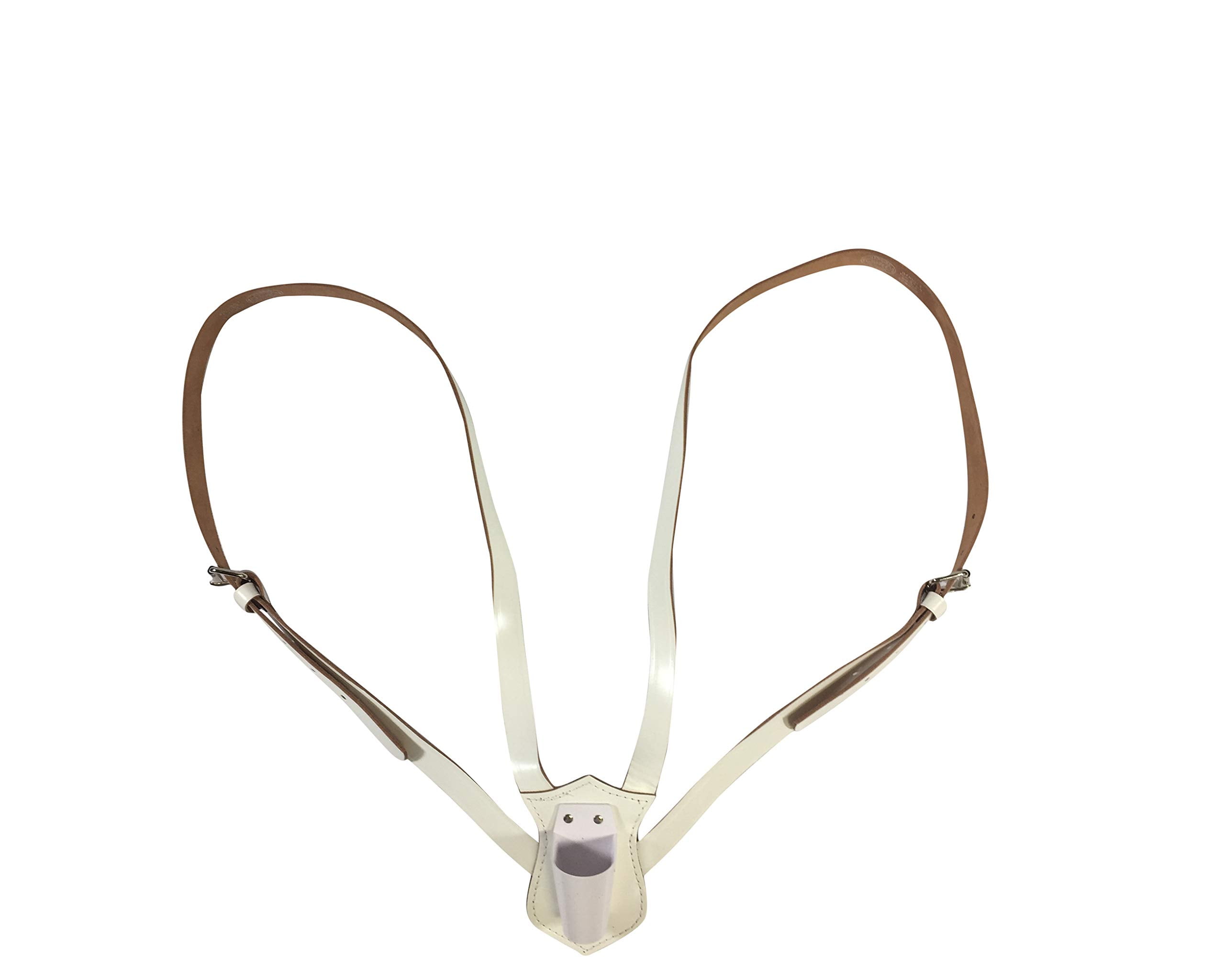 Double Loop White Leather Parade Marching Flagpole Carrying Belt ...