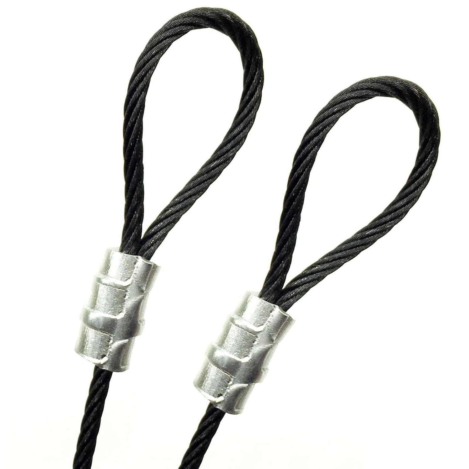 Double Looped Black Metal Wire Rope Oxidize Galvanized Steel, 1/8 ...