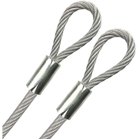 , Double Looped Galvanized Steel Vinyl Coated 5/16" Cable, 7x19 Strand ...