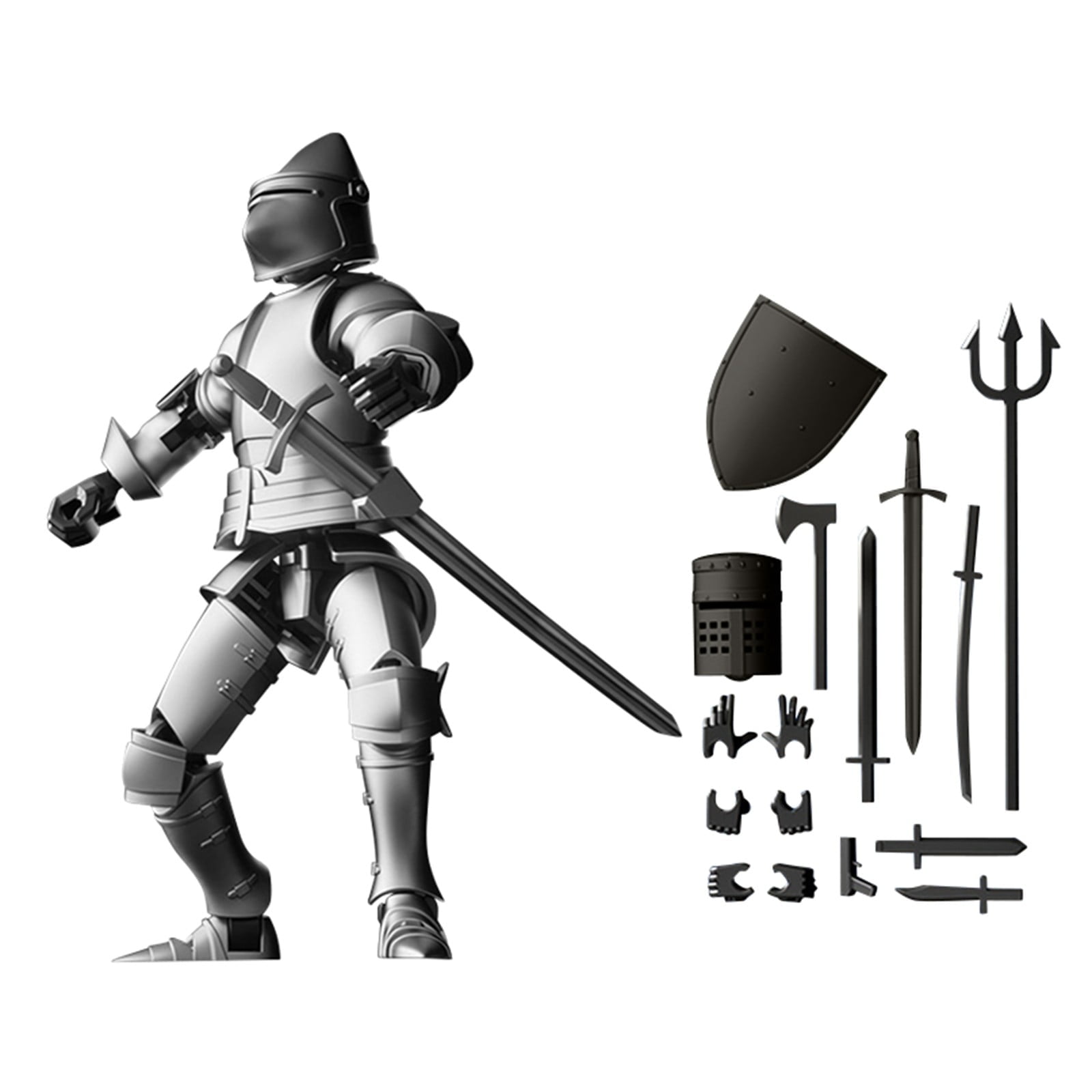 Double Magnetic Joint Movable 3D Printed Doll Toy in Black, Poseable ...