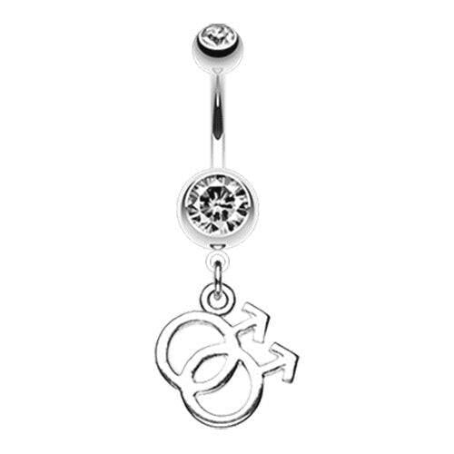 Double Male Symbol Gay Pride Belly Button Ring - Walmart.com