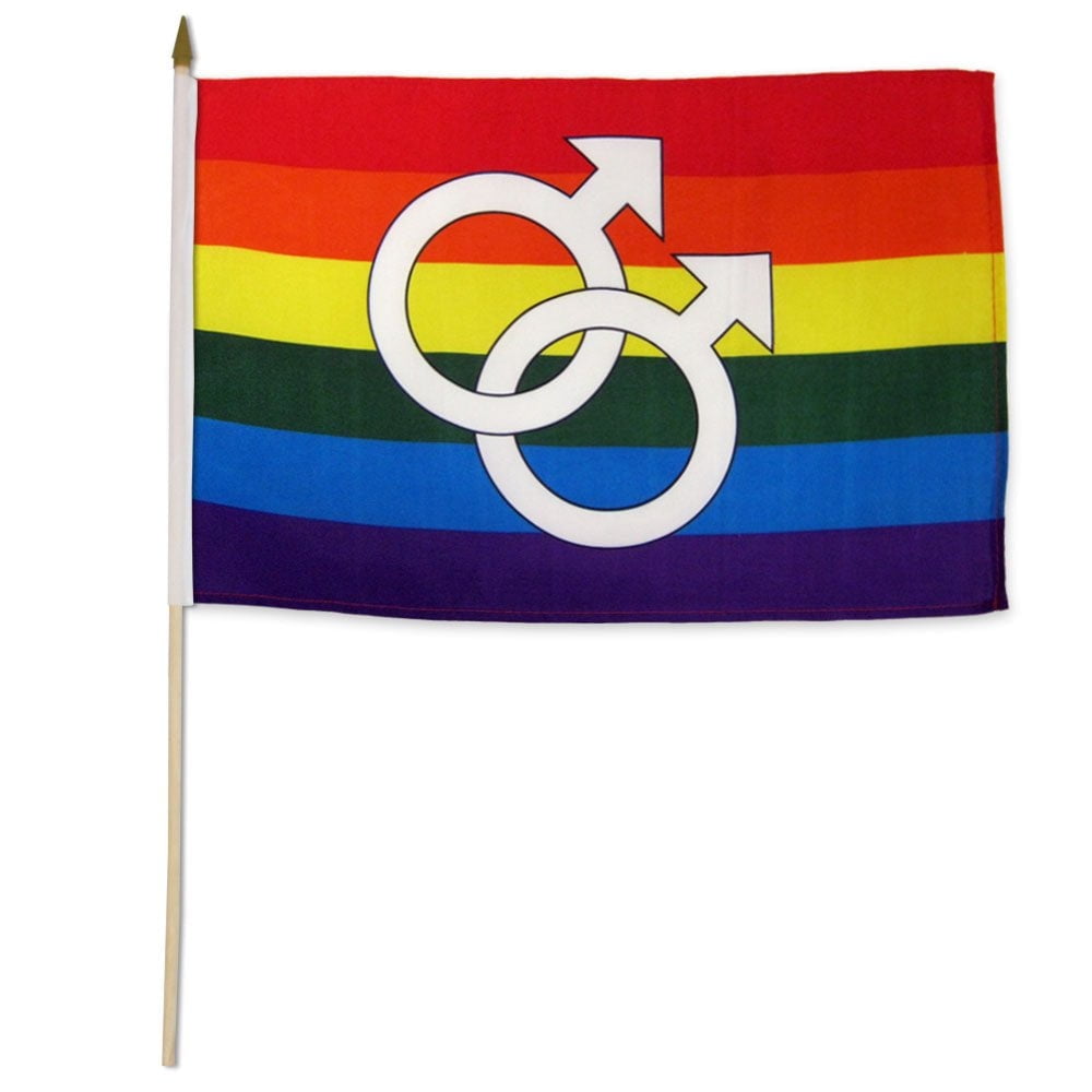 Double Mars Rainbow 12x18in Stick Flag - Walmart.com