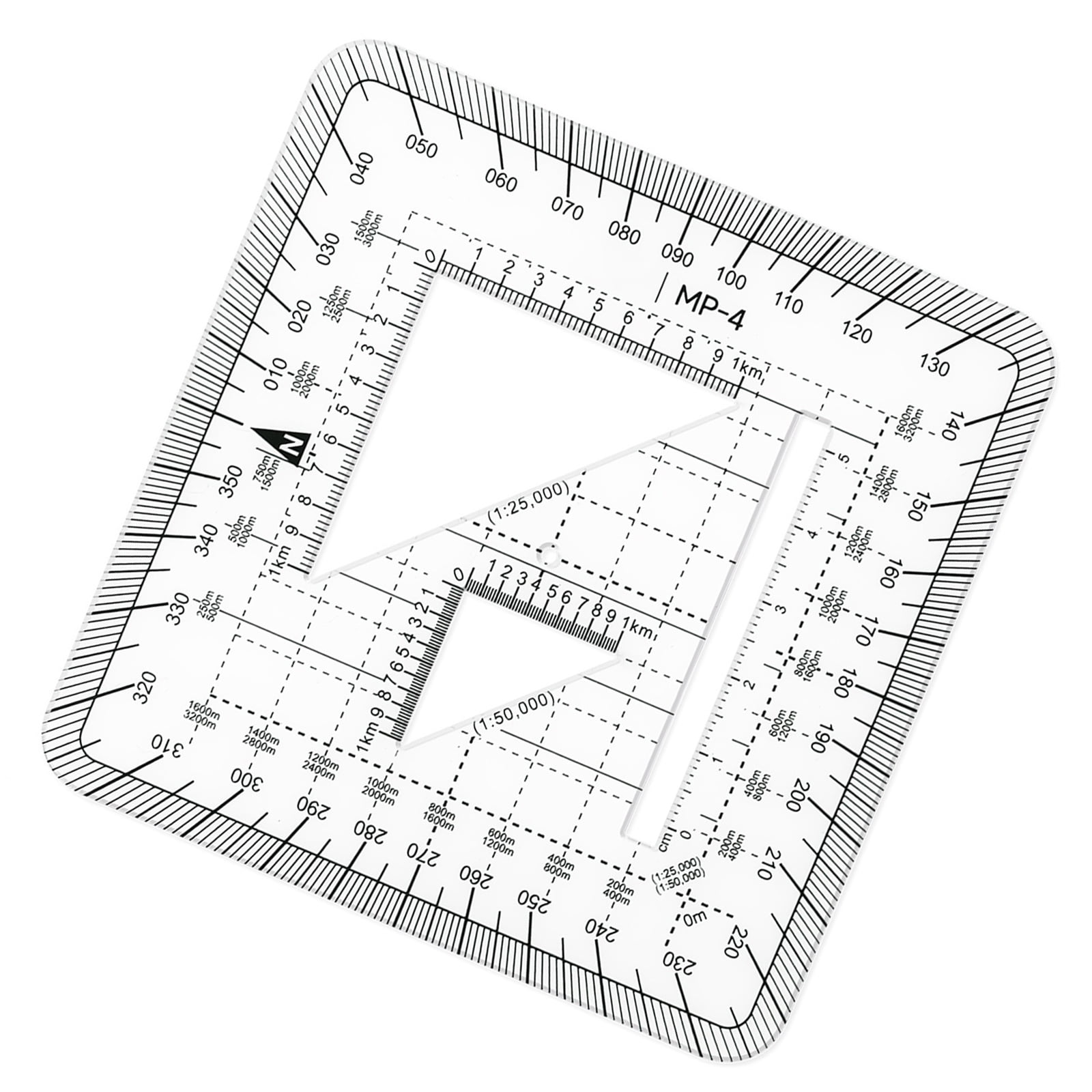 Double Measurement Protractor Ruler Measuring Tool 10x10cm for ...